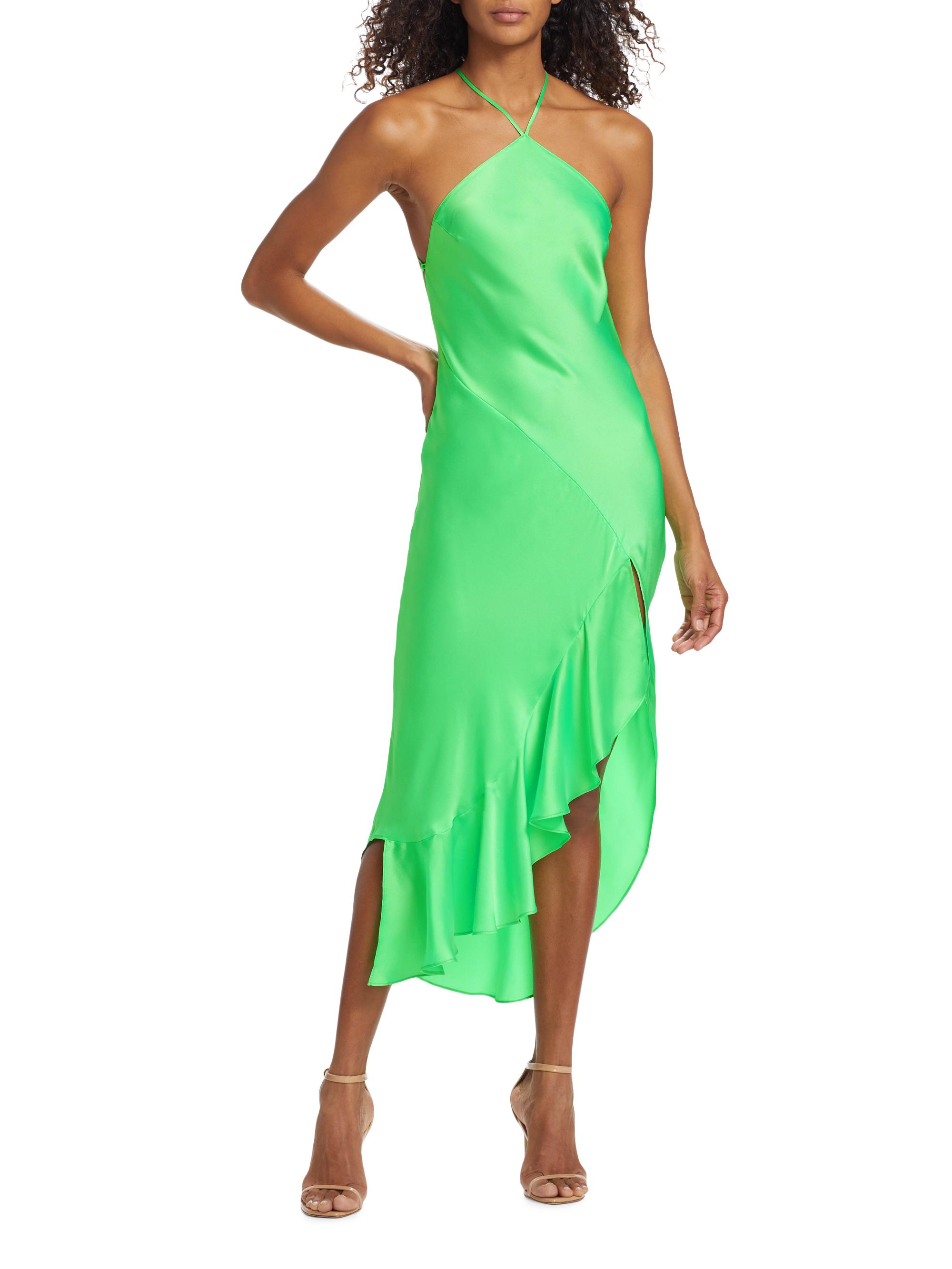 Click here for Amanda Uprichard Womens Dasha Asymmetric Silk Midi... prices