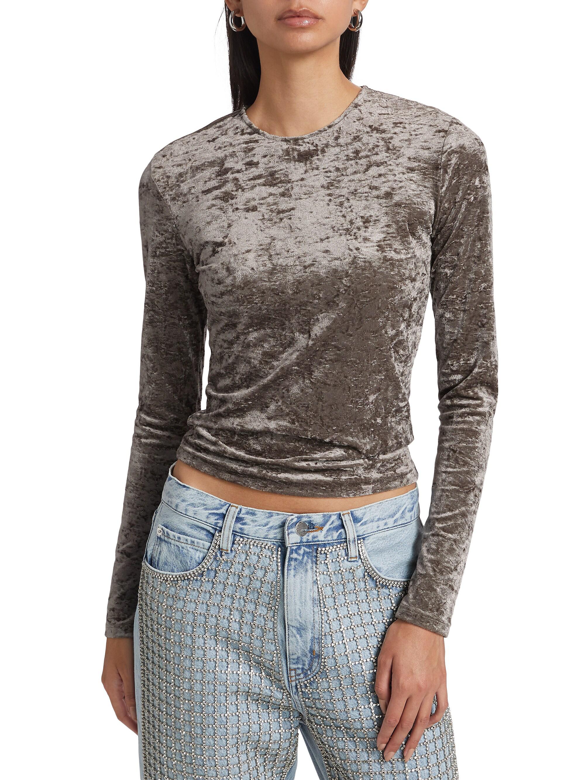 Click here for Frame Womens Velvet Long Sleeve Top - Dusk - Size... prices