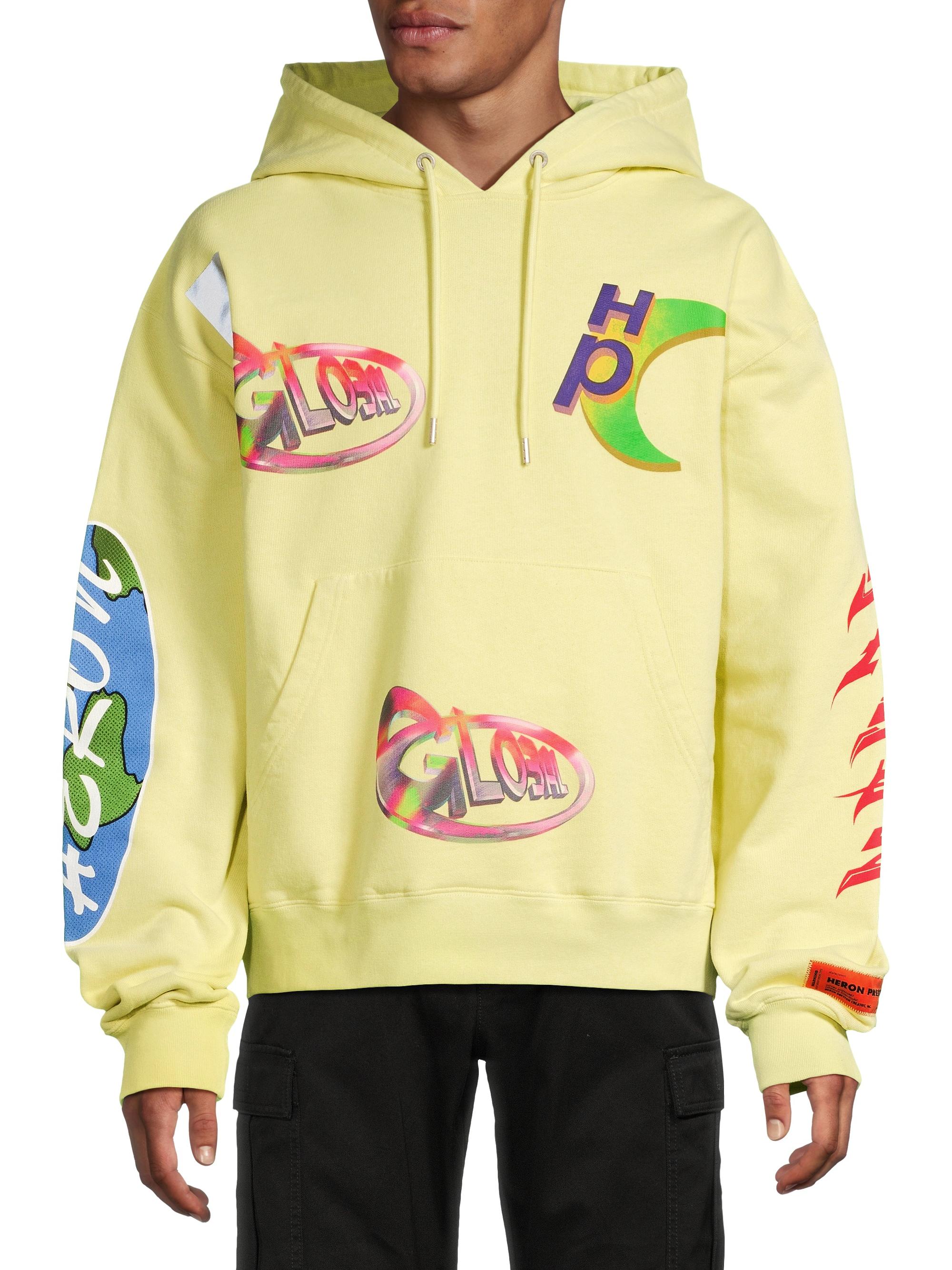 Click here for Heron Preston Mens Graphic Drawstring Cotton Hoodi... prices