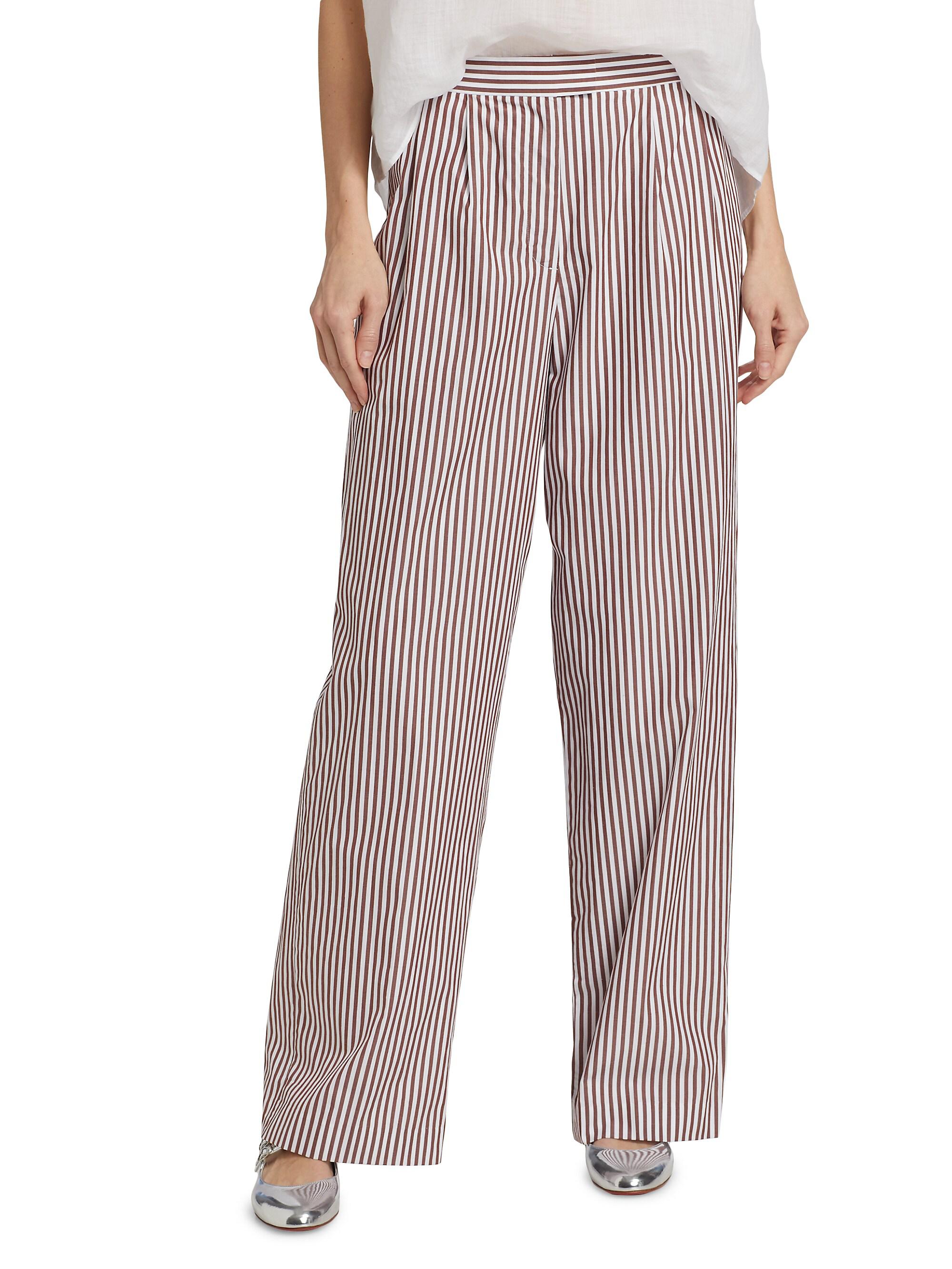 Click here for Rag & Bone Womens Lacey Striped Poplin Pants - Bro... prices