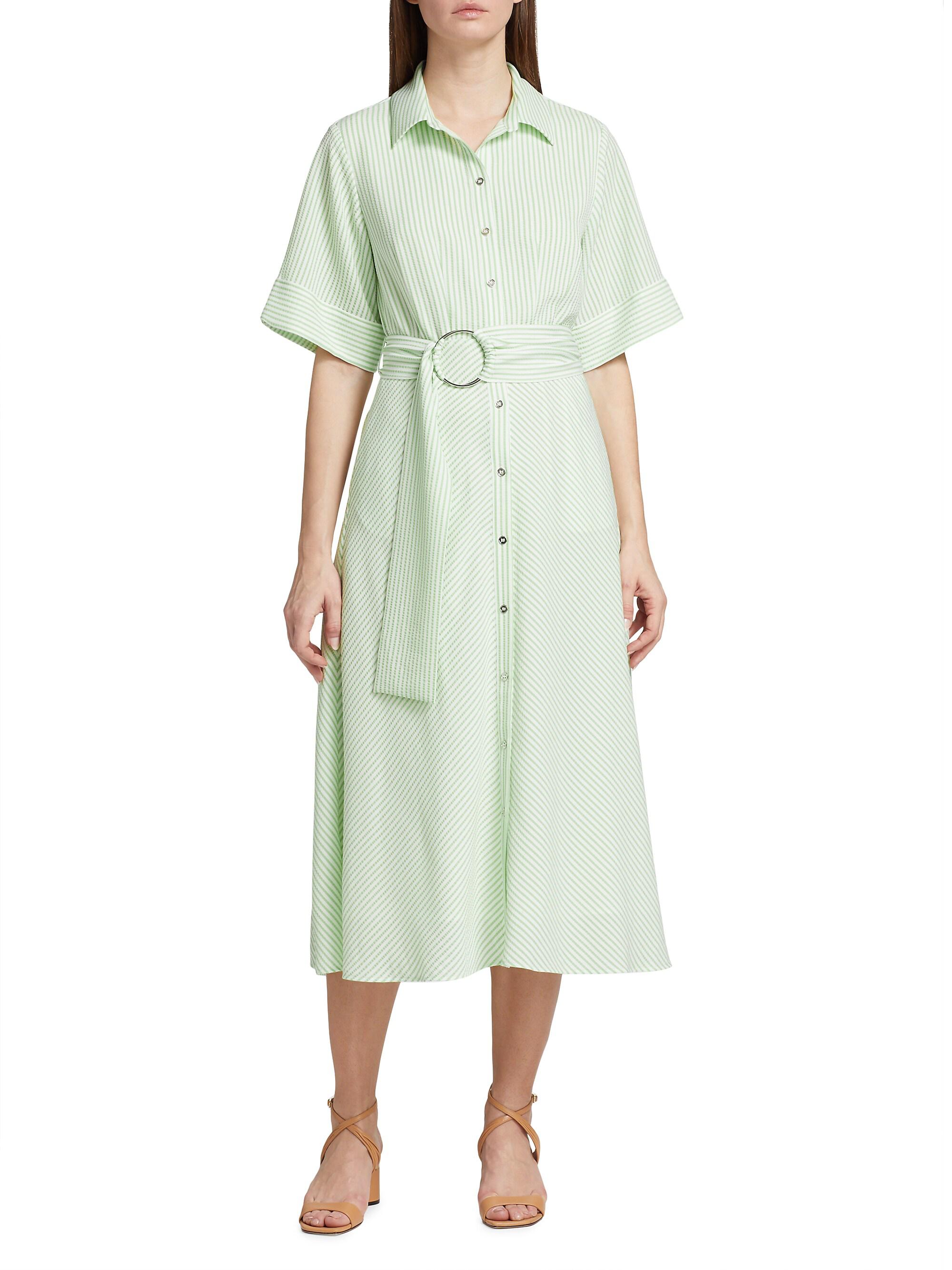 Click here for Elie Tahari Womens The Eden Belted Midi-Dress - Gr... prices