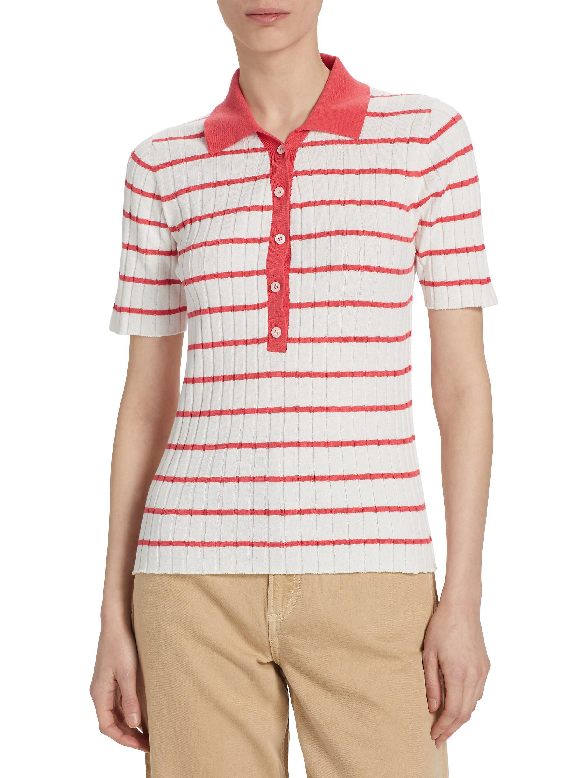 Click here for Nominee Womens Striped Cotton-Blend Knit Polo Shir... prices