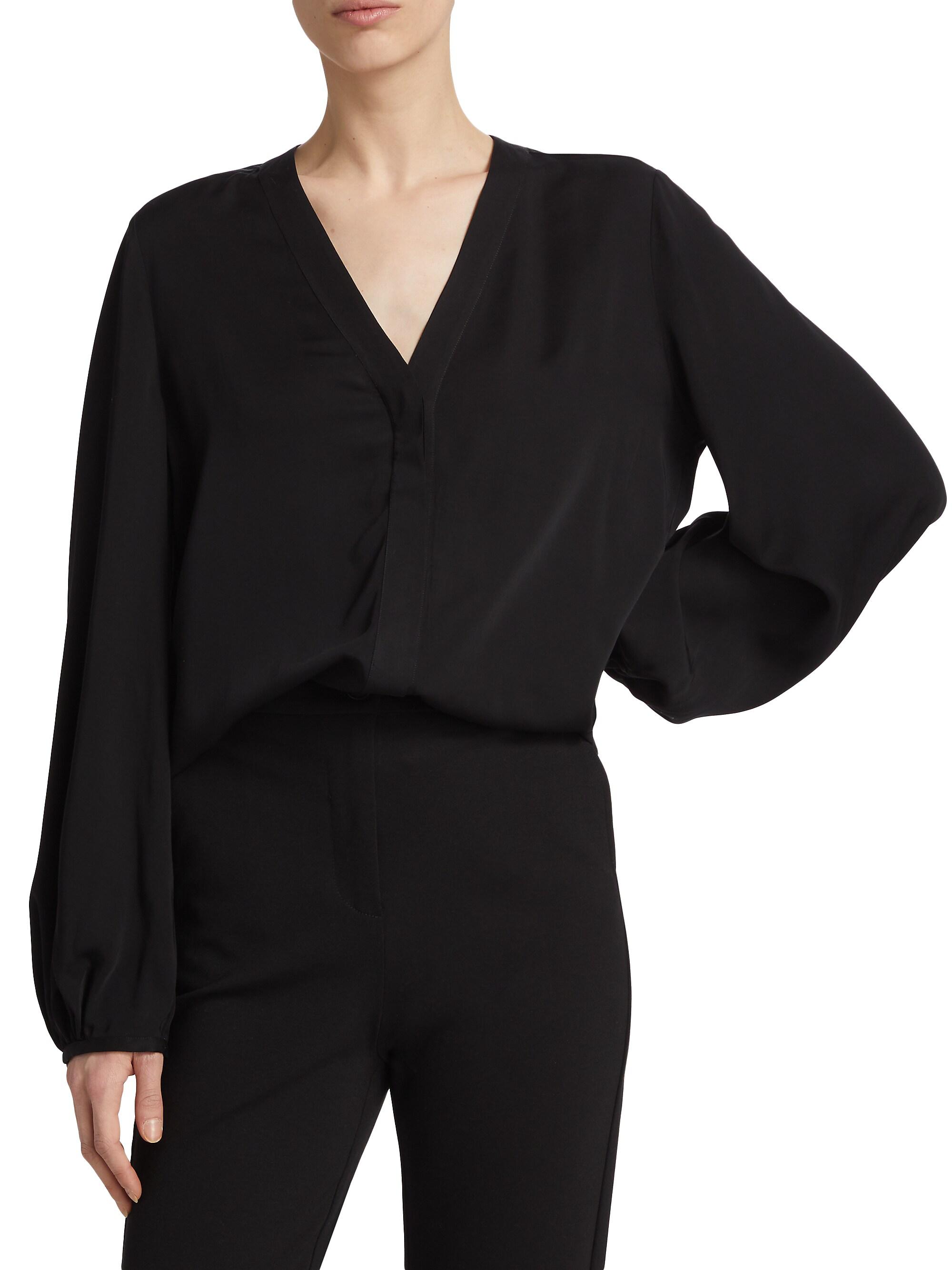 Click here for Saks Fifth Avenue Womens Cruise V-Neck Blouse - Bl... prices