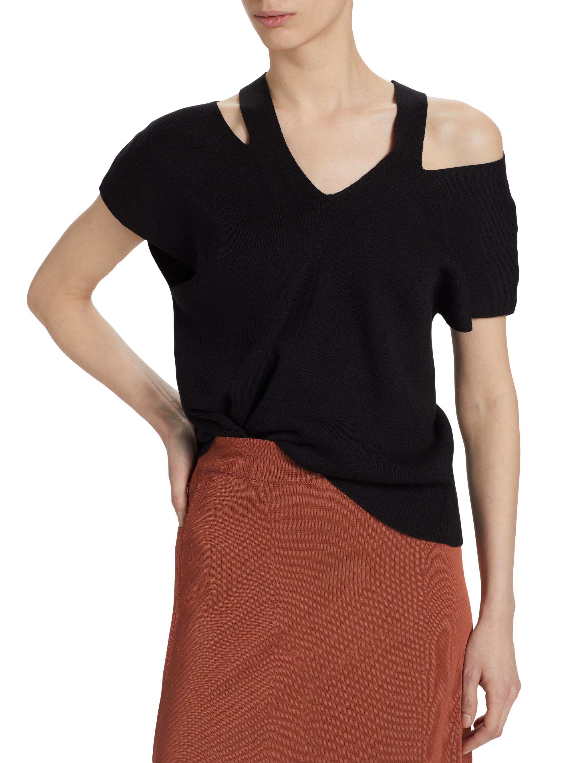 Click here for Saks Fifth Avenue Womens Cotton-Blend Cut-Out Swea... prices