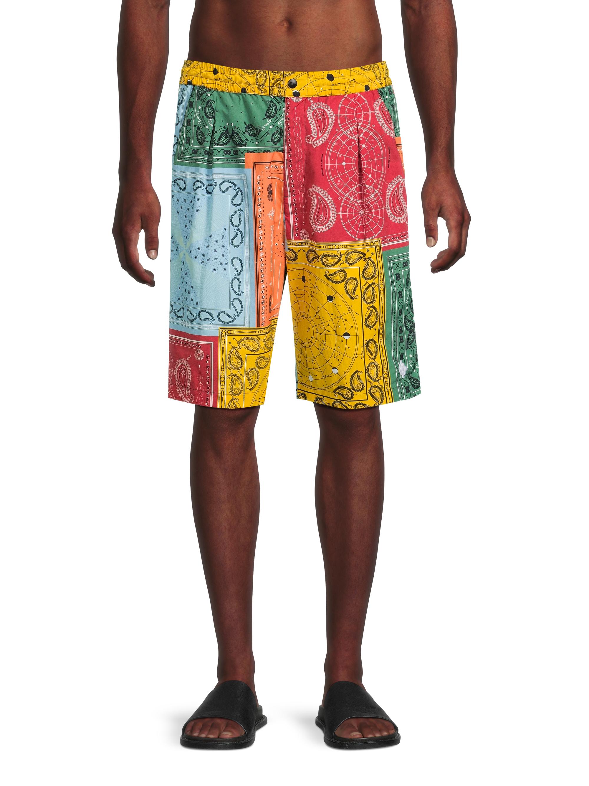Click here for Marcelo Burlon Mens Mixed Bandana Print Shorts - R... prices