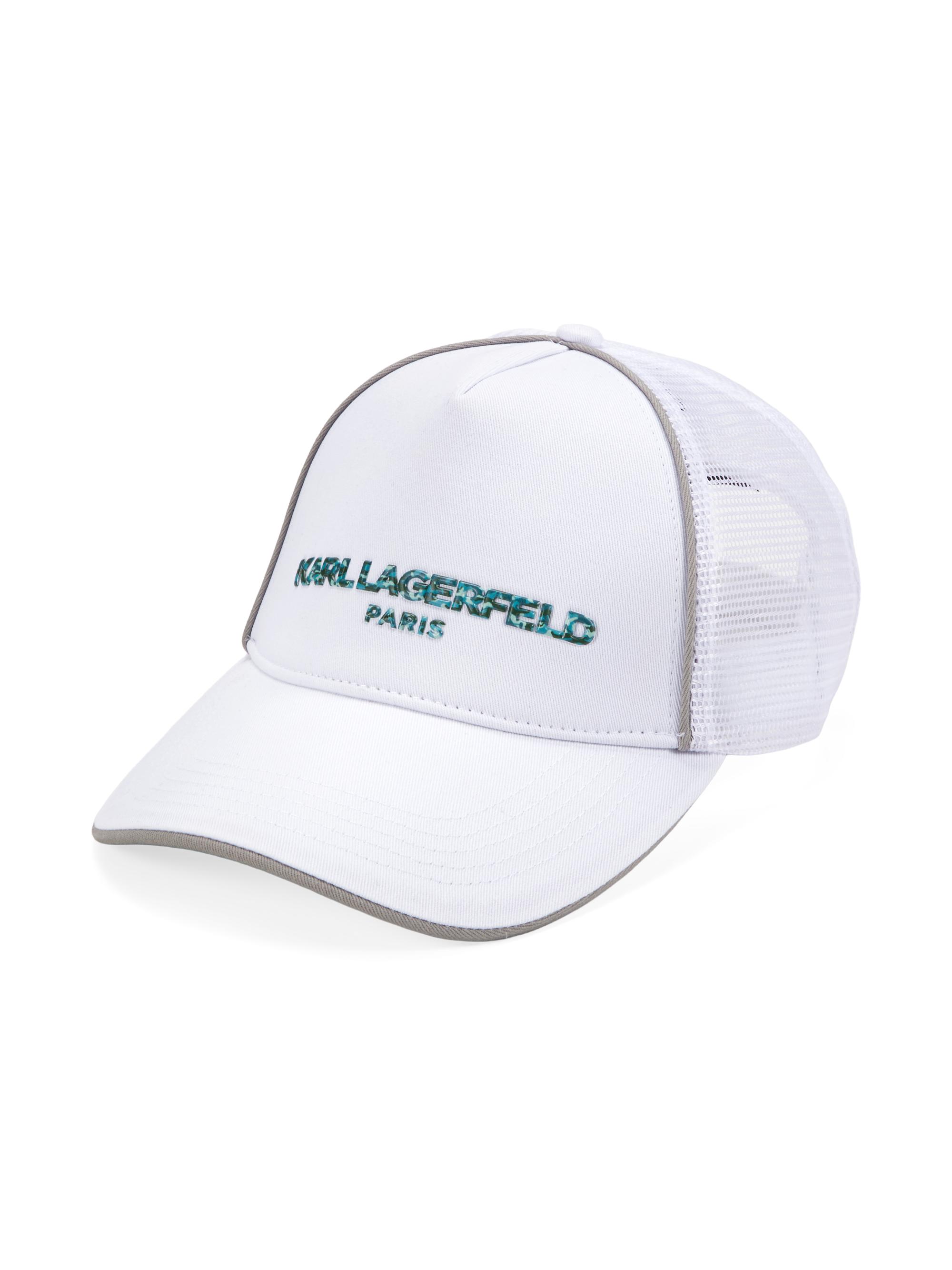 Click here for Karl Lagerfeld Paris Mens Logo Trucker Hat - White... prices