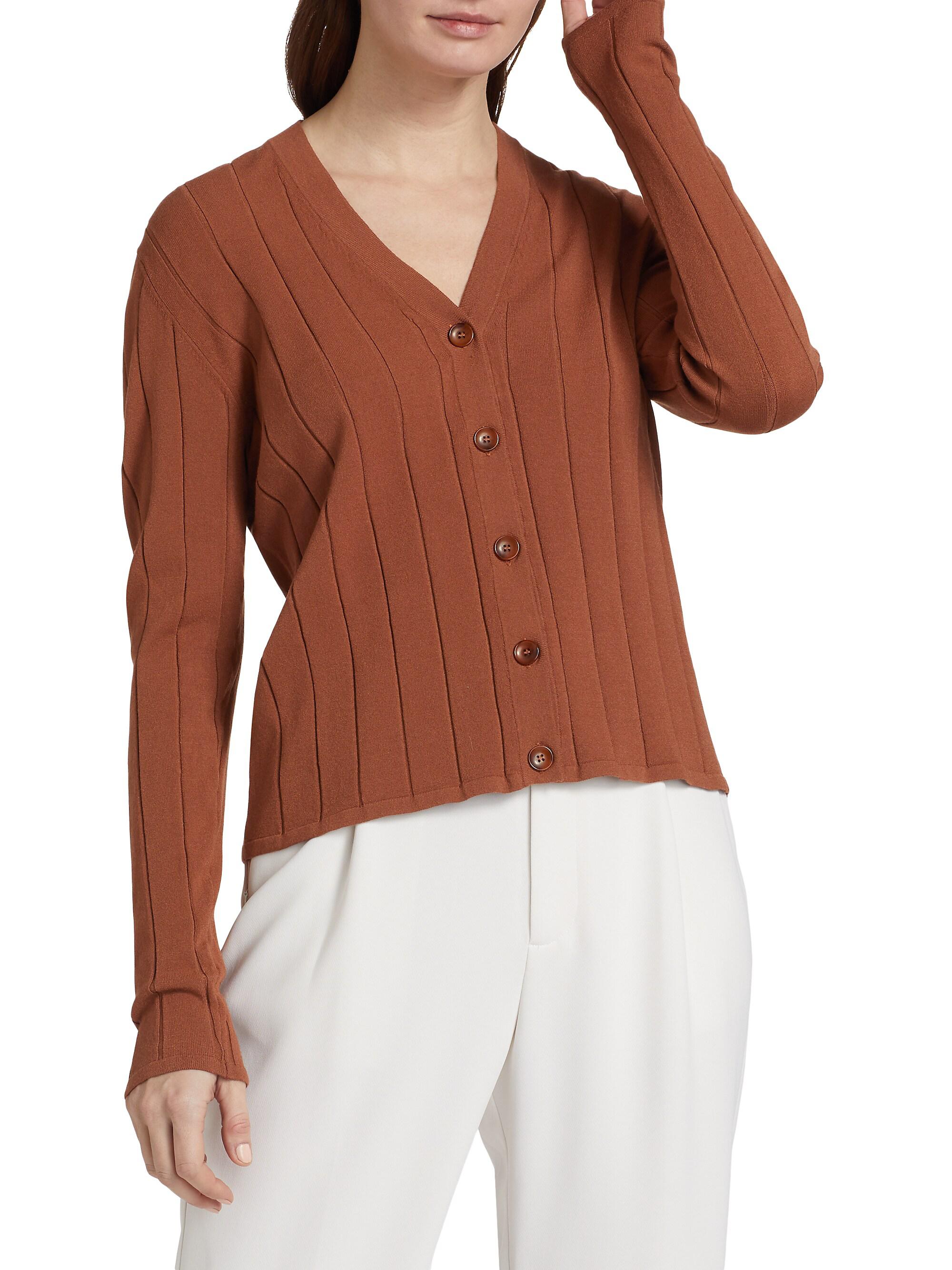 Click here for Saks Fifth Avenue Womens Rib-Knit V-Neck Cardigan... prices