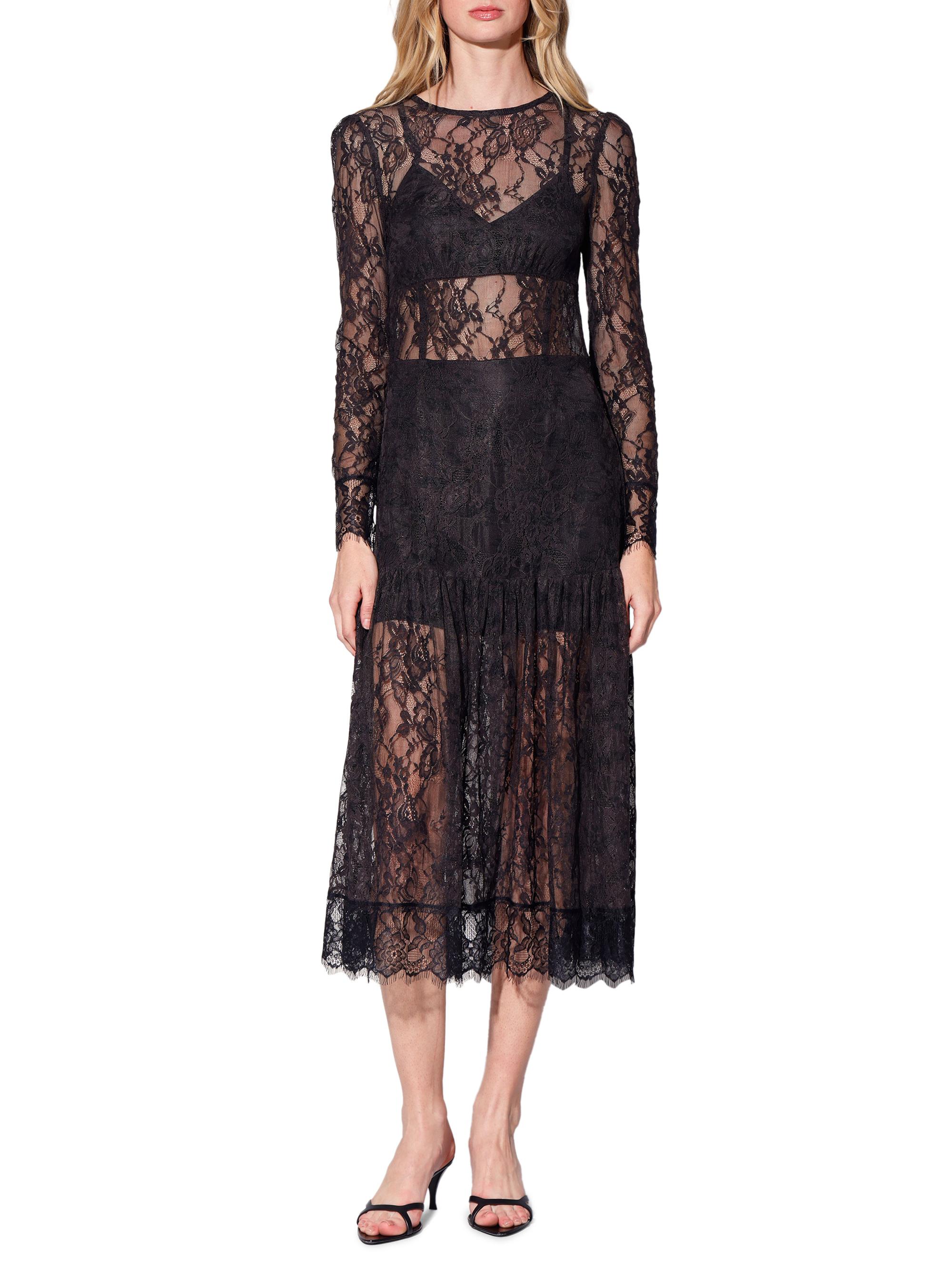 Click here for Walter Baker Womens Penelope Floral Lace Mesh Midi... prices