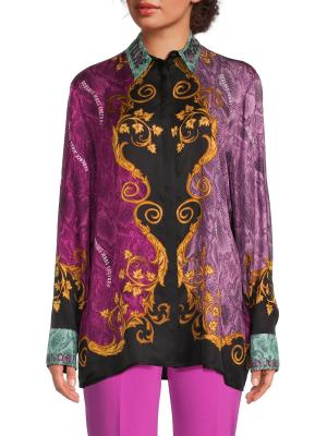 Versace Jeans Couture Snake & Garland Print Shirt on SALE | Saks OFF 5TH