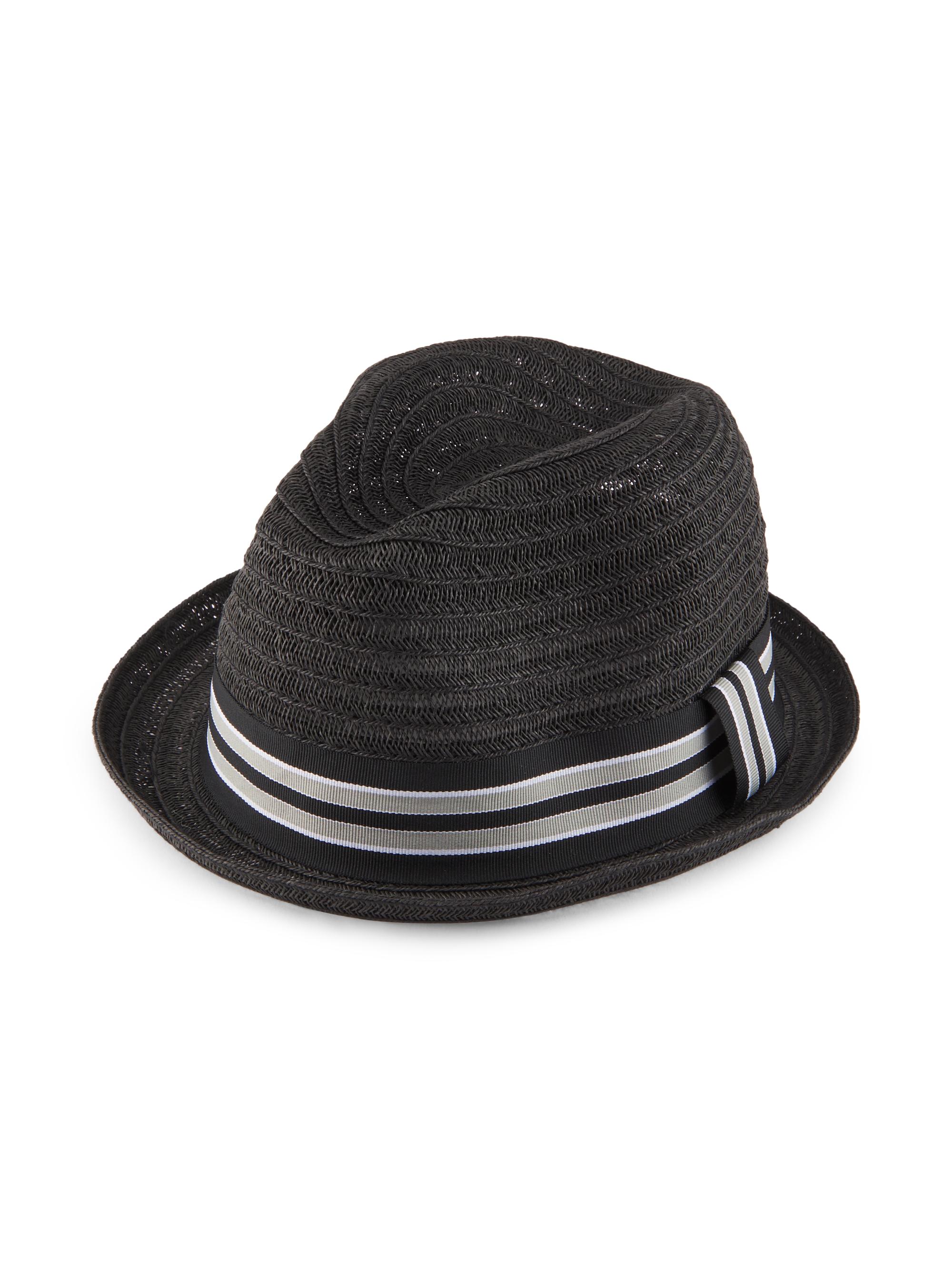 Click here for Bruno Magli Mens Paper Fedora Hat - Black - Size S... prices