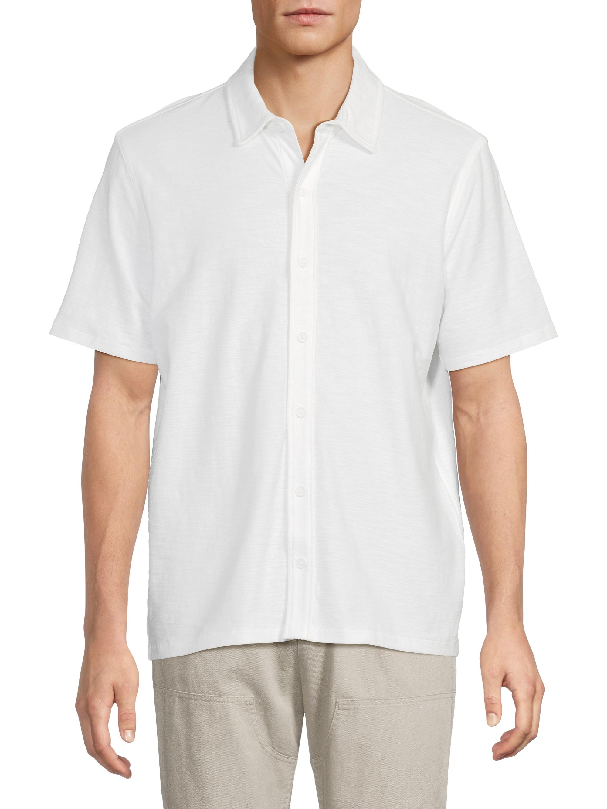 Click here for Vince Mens Heathered Short Sleeve Shirt - White -... prices