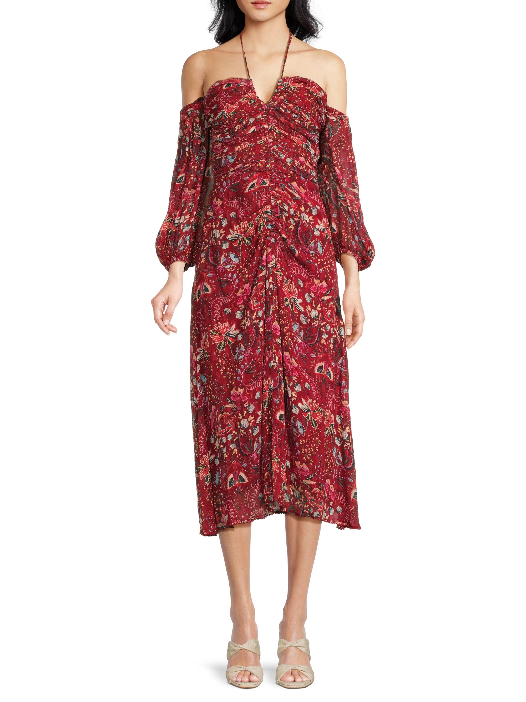 Click here for Maria Cher Womens Palermo Toribia Floral Midi-Dres... prices