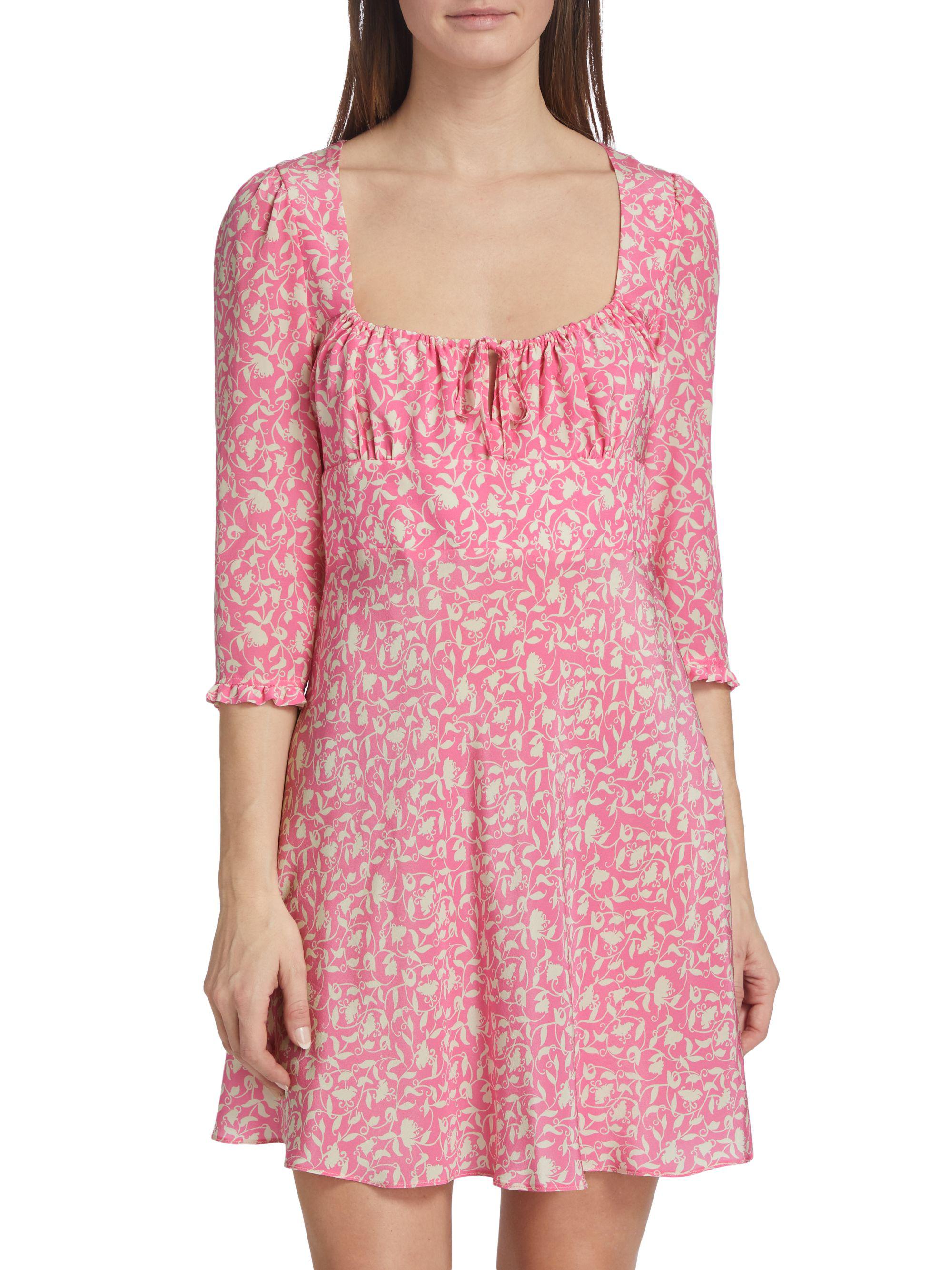 Click here for Rixo Womens Lilita Floral Minidress - Azalea Pink... prices