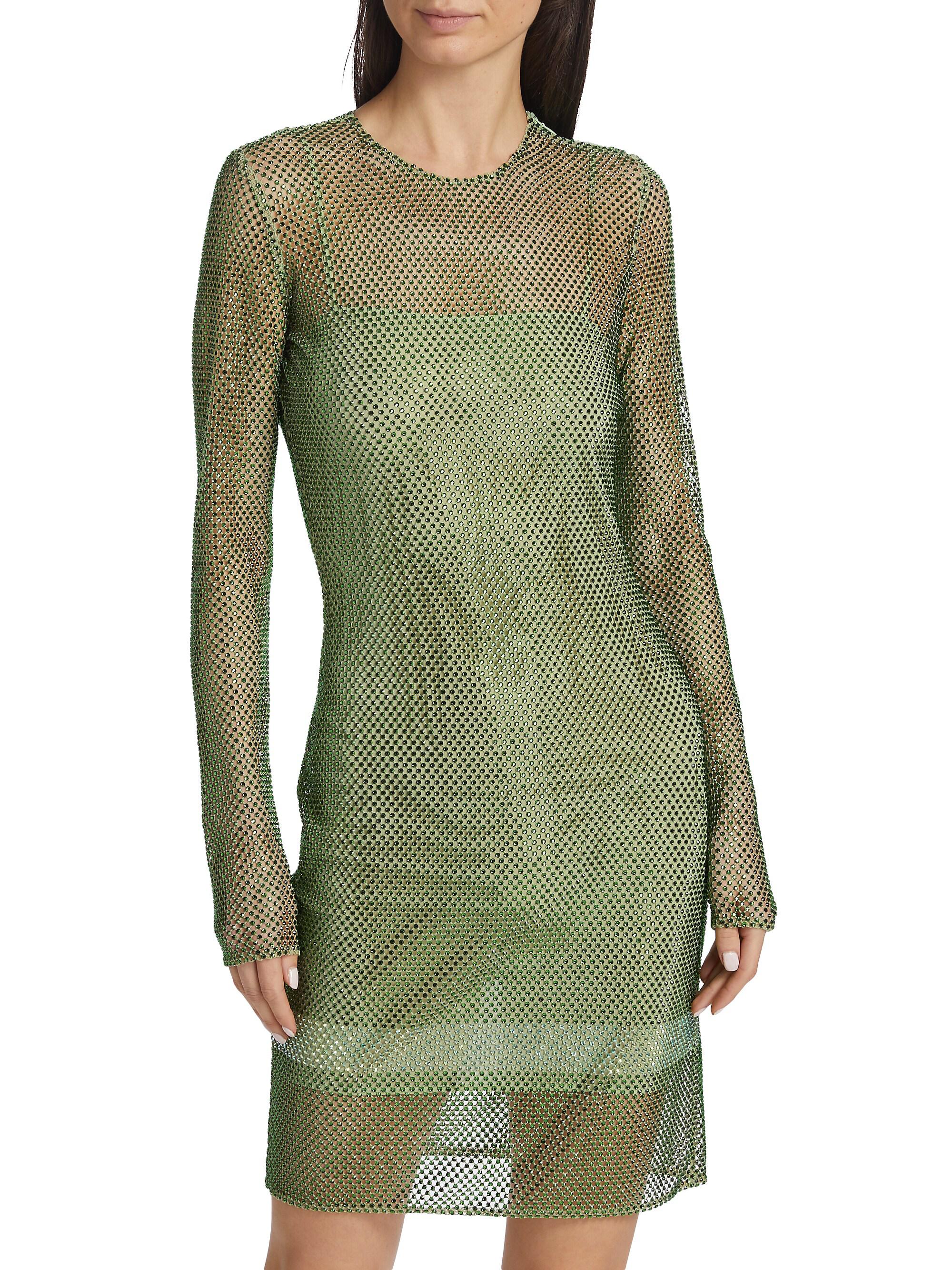 Click here for Stella Mccartney Womens Netted Hot-Fixed Minidress... prices
