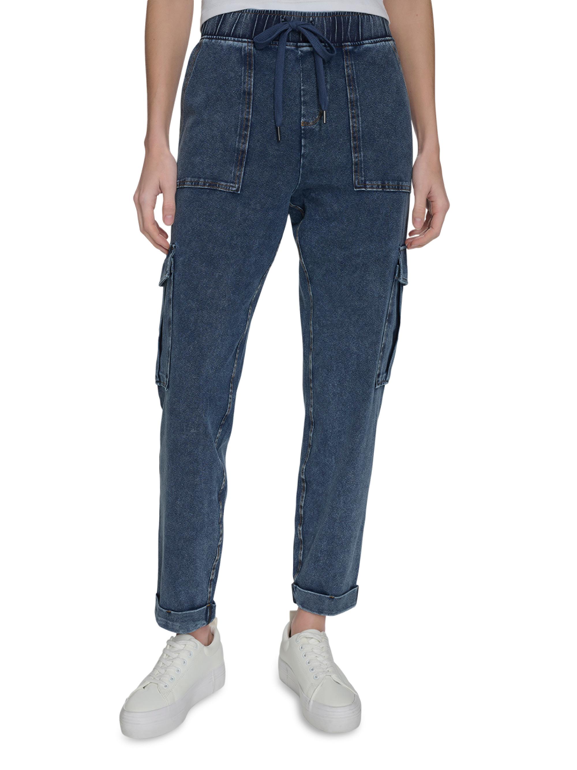 Click here for Andrew Marc Womens Faded Cargo Jeans - Navy - Size... prices