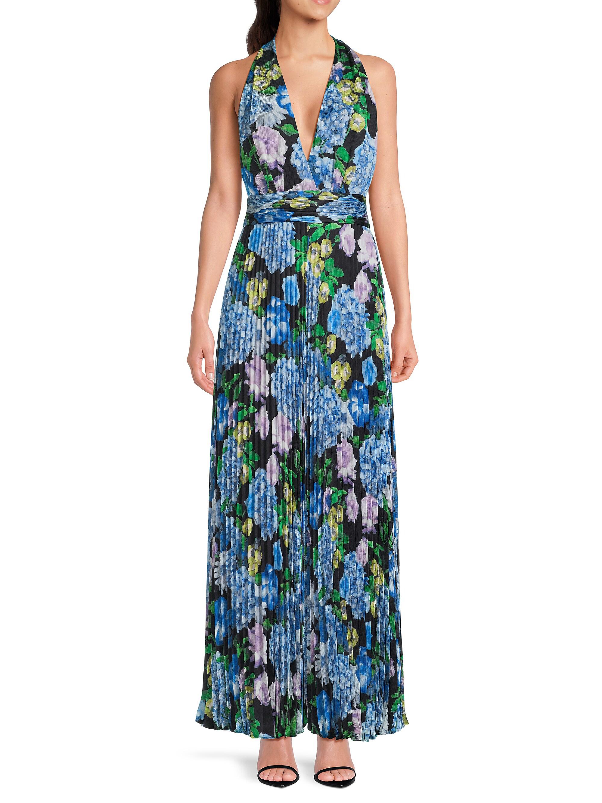 Click here for Ungaro Womens Elizabeth Floral Satin Maxi Dress -... prices