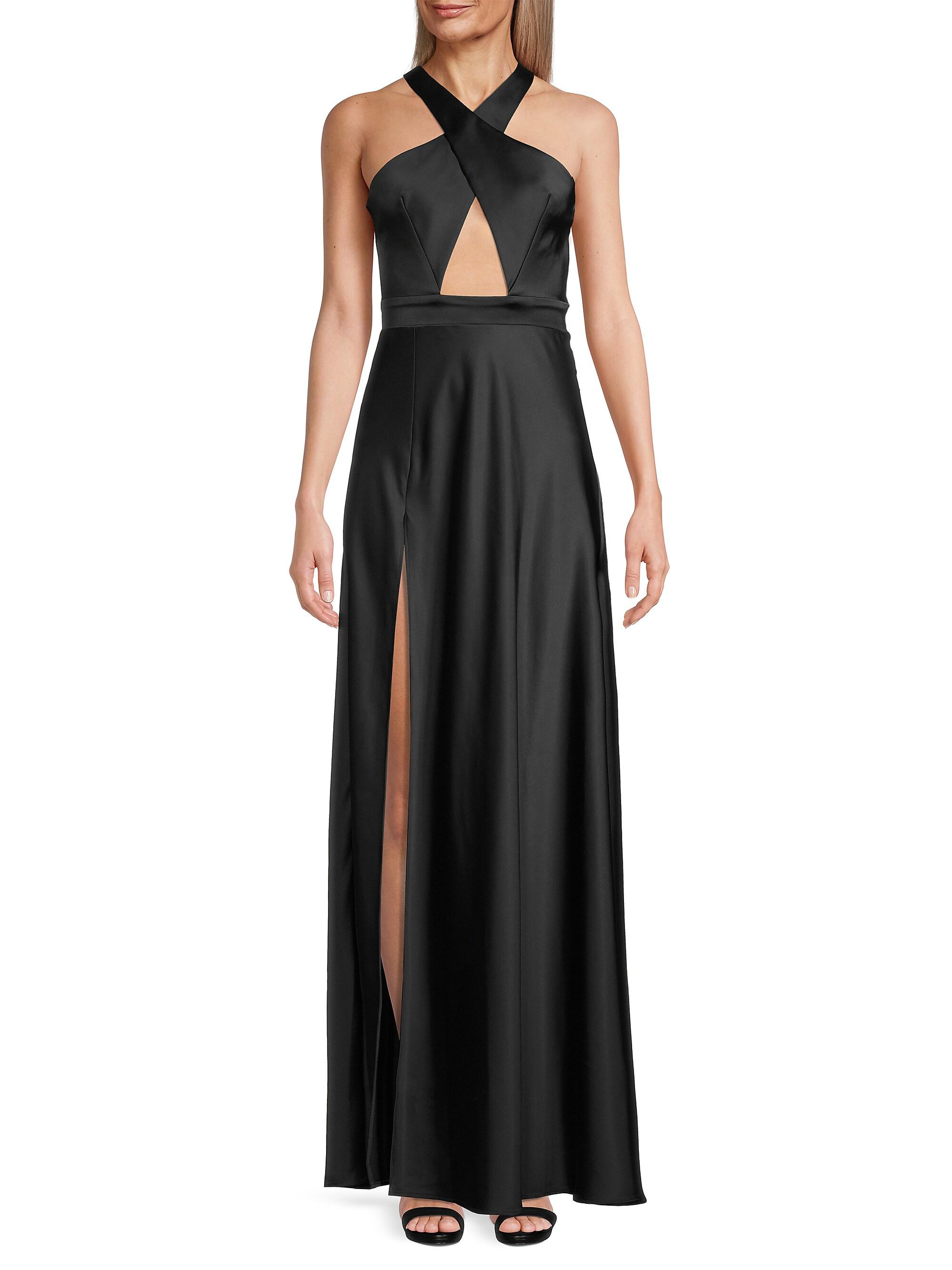 Click here for Katie May Womens Asher Satin Cut-Out Gown - Black... prices