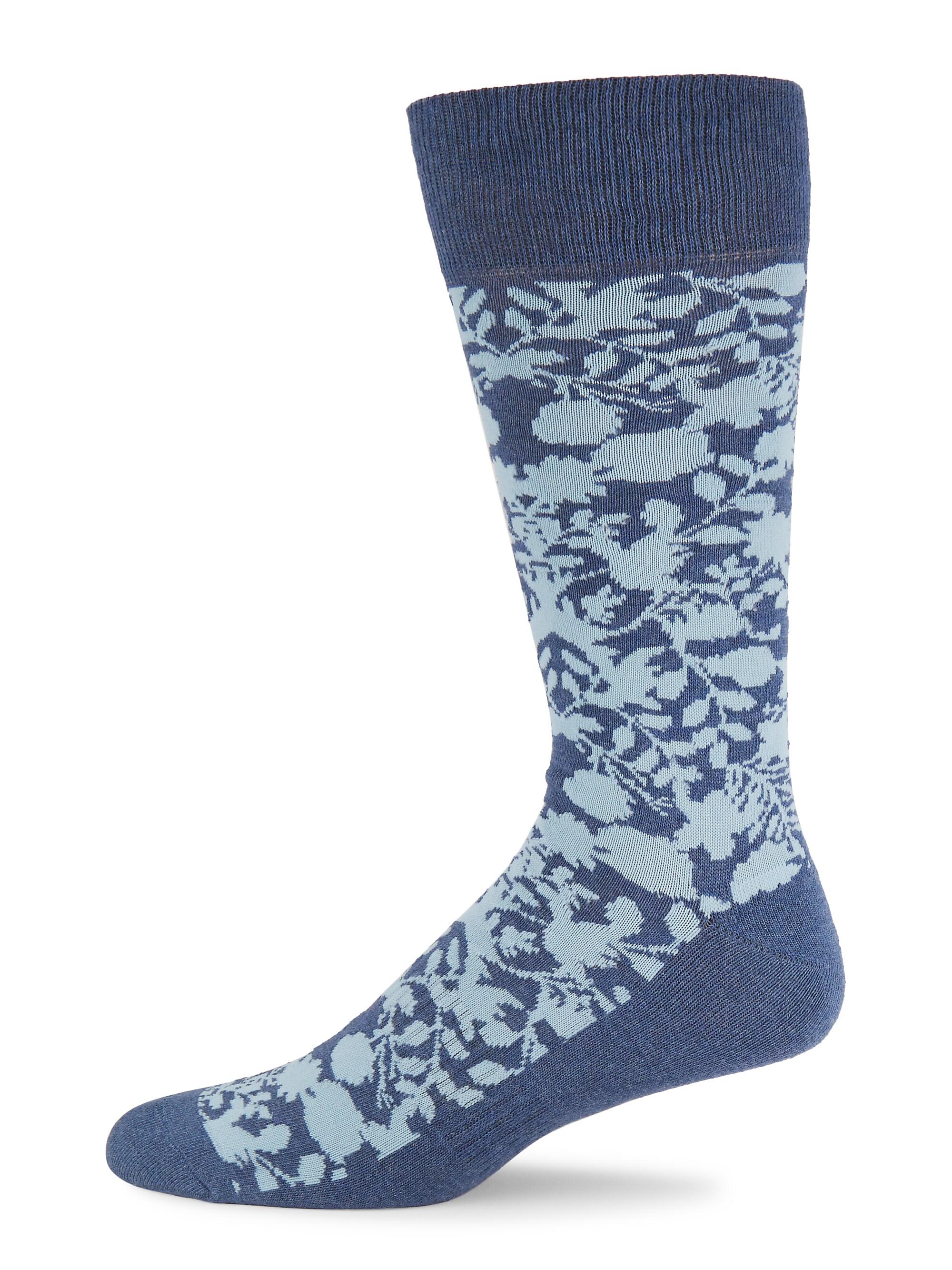 Click here for Saks Fifth Avenue Mens Floral Silhouette Socks - A... prices