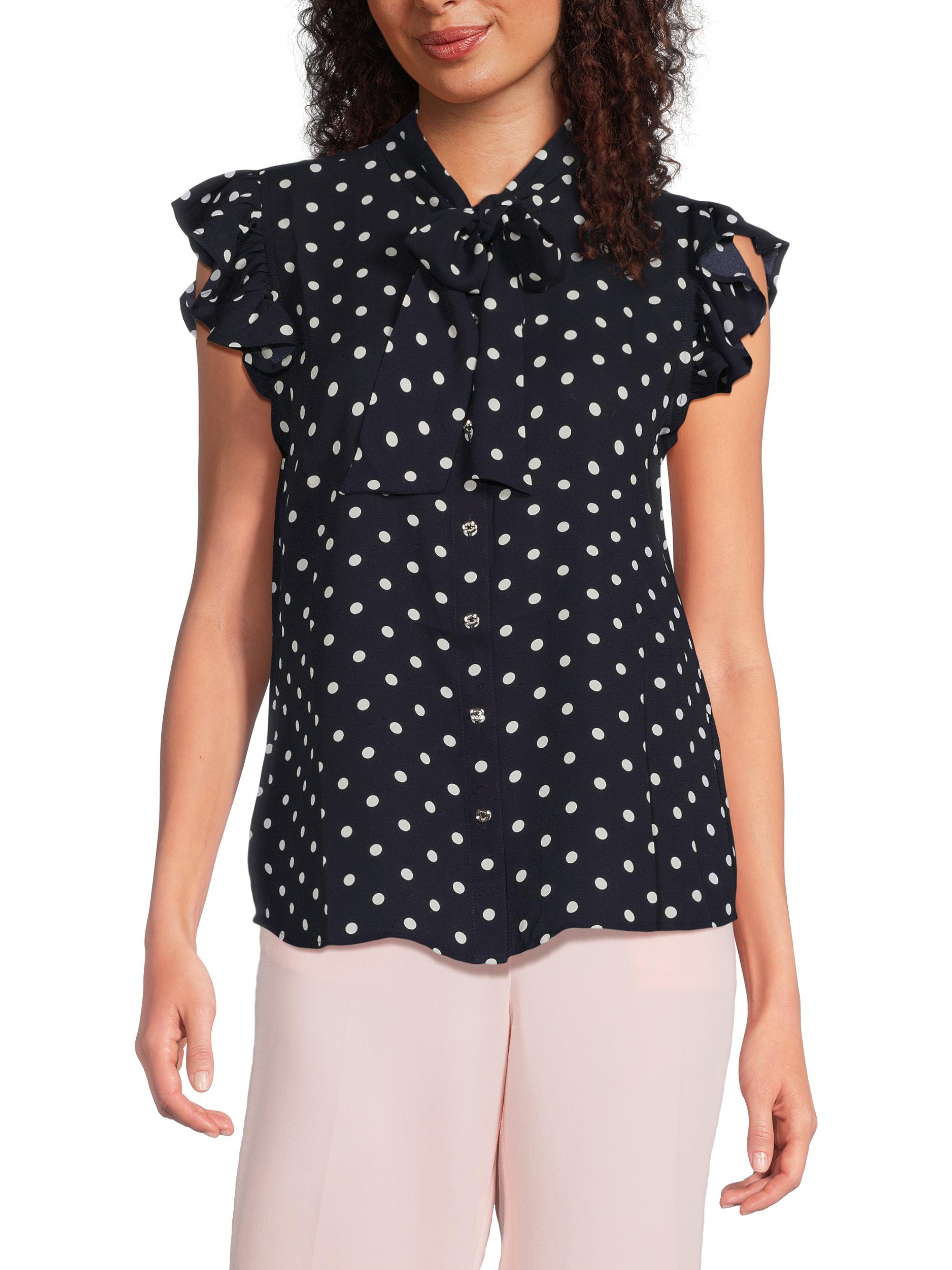 Click here for Tommy Hilfiger Womens Ruffle-Sleeve Bow Blouse - M... prices