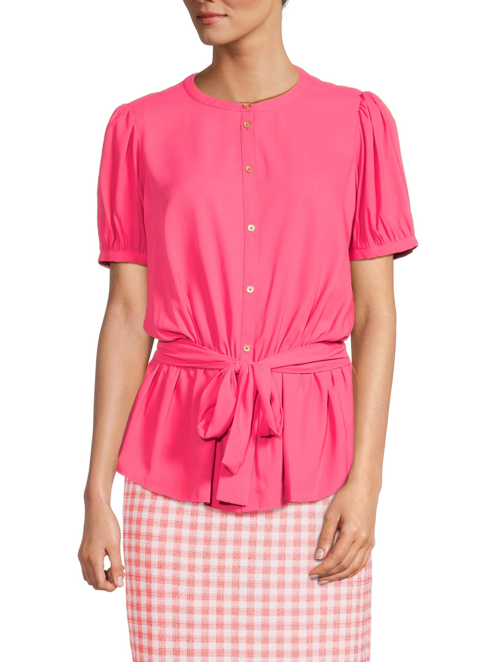 Click here for Tommy Hilfiger Womens Belted Top - Rosette Pink -... prices