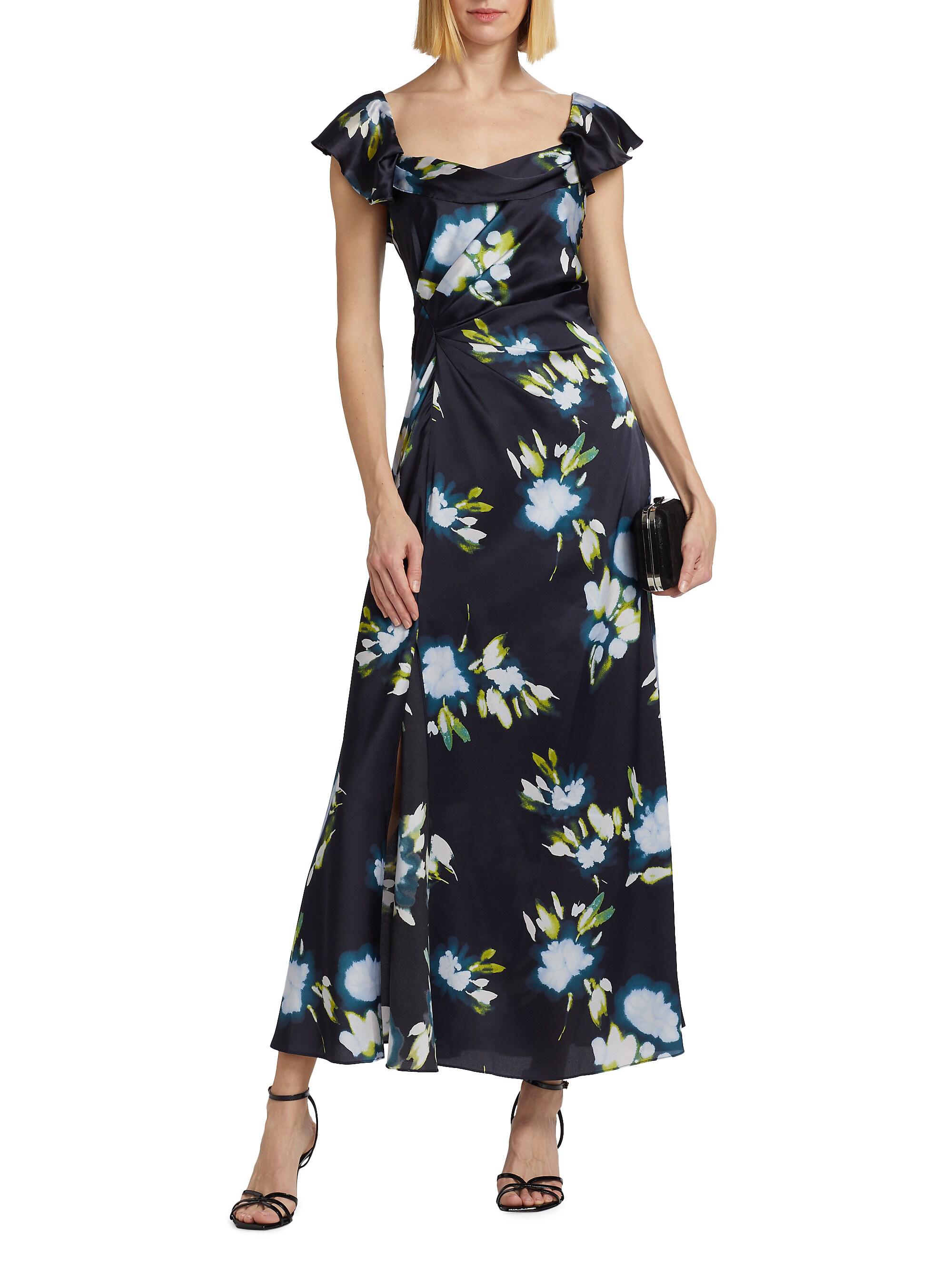 Click here for Tanya Taylor Womens Luna Floral Gathered Maxi Dres... prices