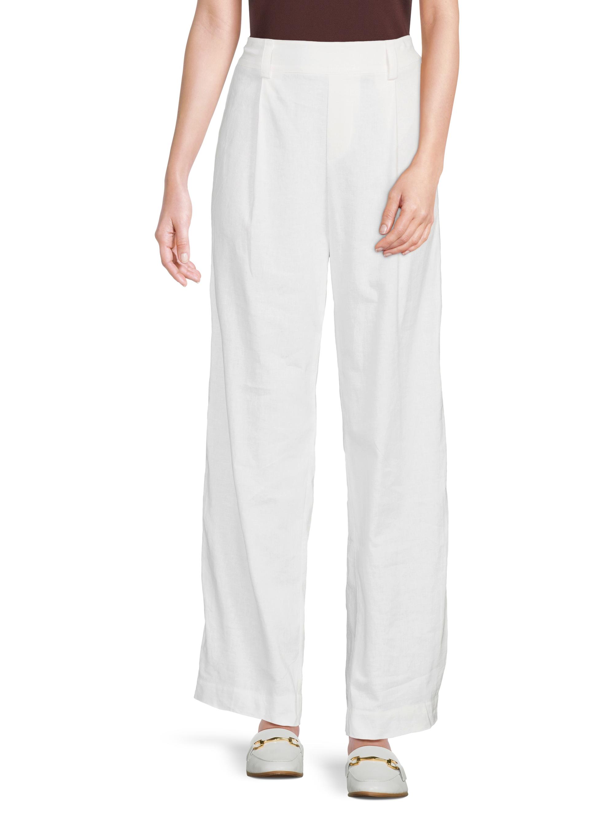 Click here for Vince Womens Pleated Stretch Linen Pants - Optic W... prices