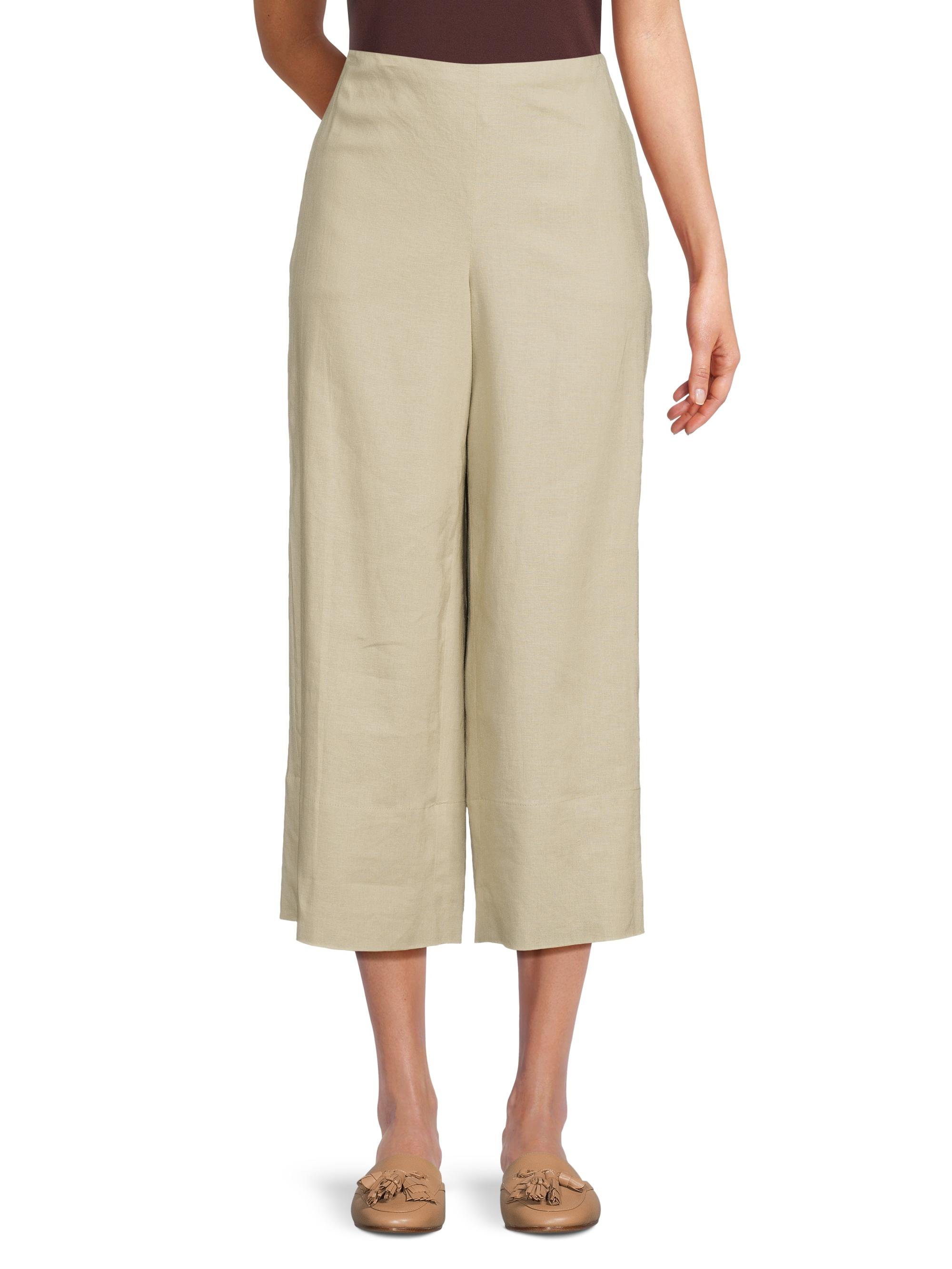 Click here for Vince Womens Cropped Linen Blend Pants - Oyster -... prices