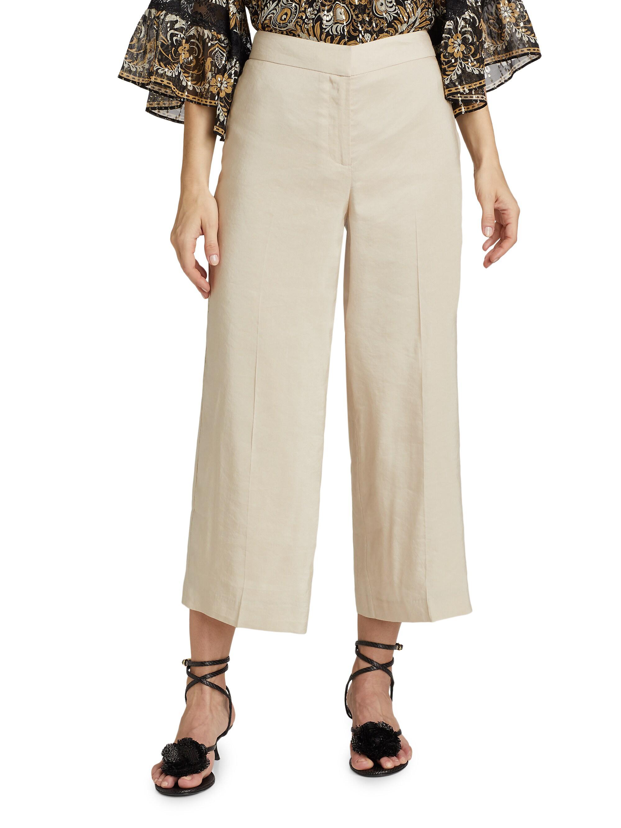 Click here for Kobi Halperin Womens Brent Linen-Blend Crop Pants... prices