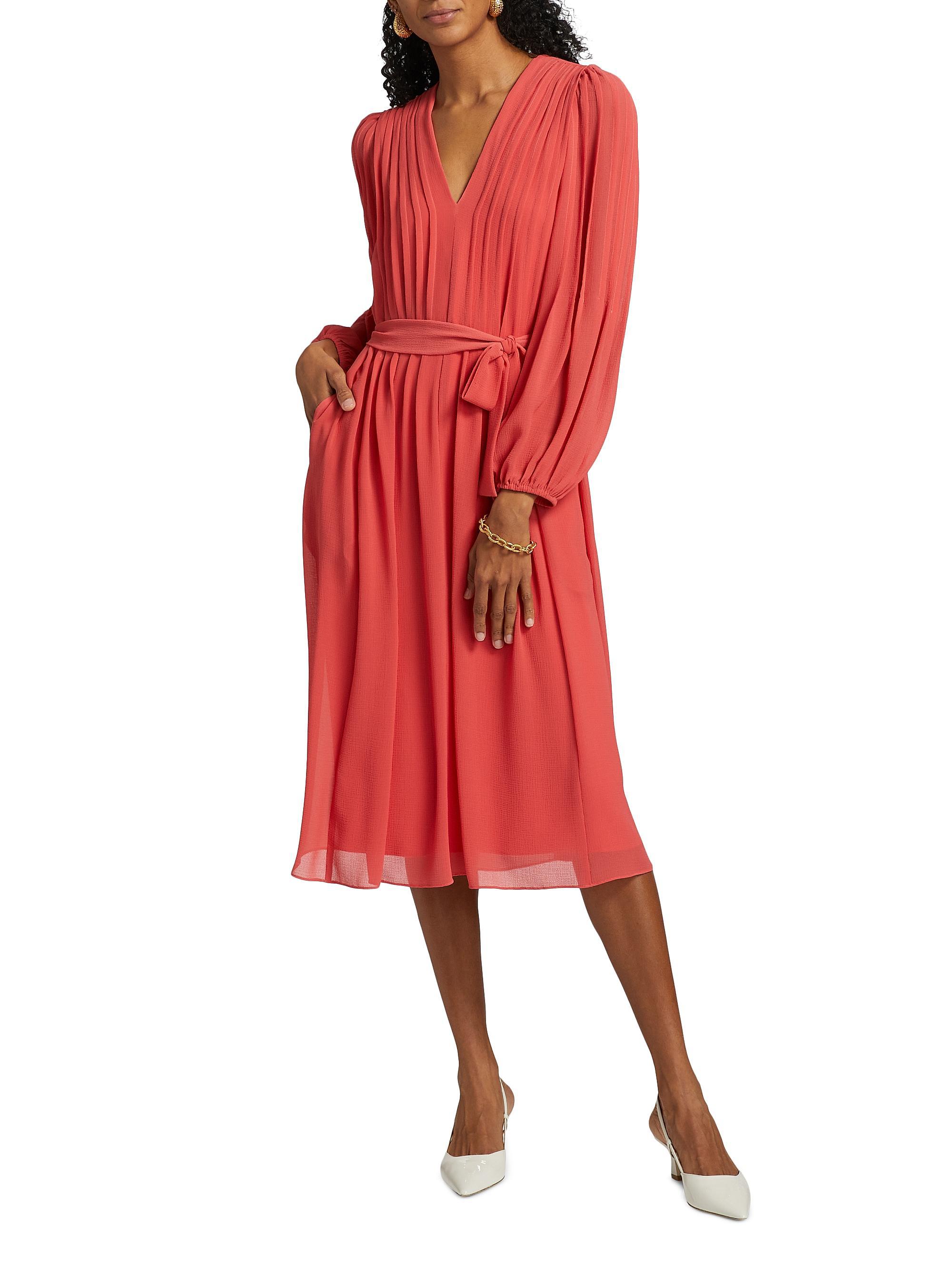 Click here for Kobi Halperin Womens Tatum Tie-Waist Pleated Midi-... prices