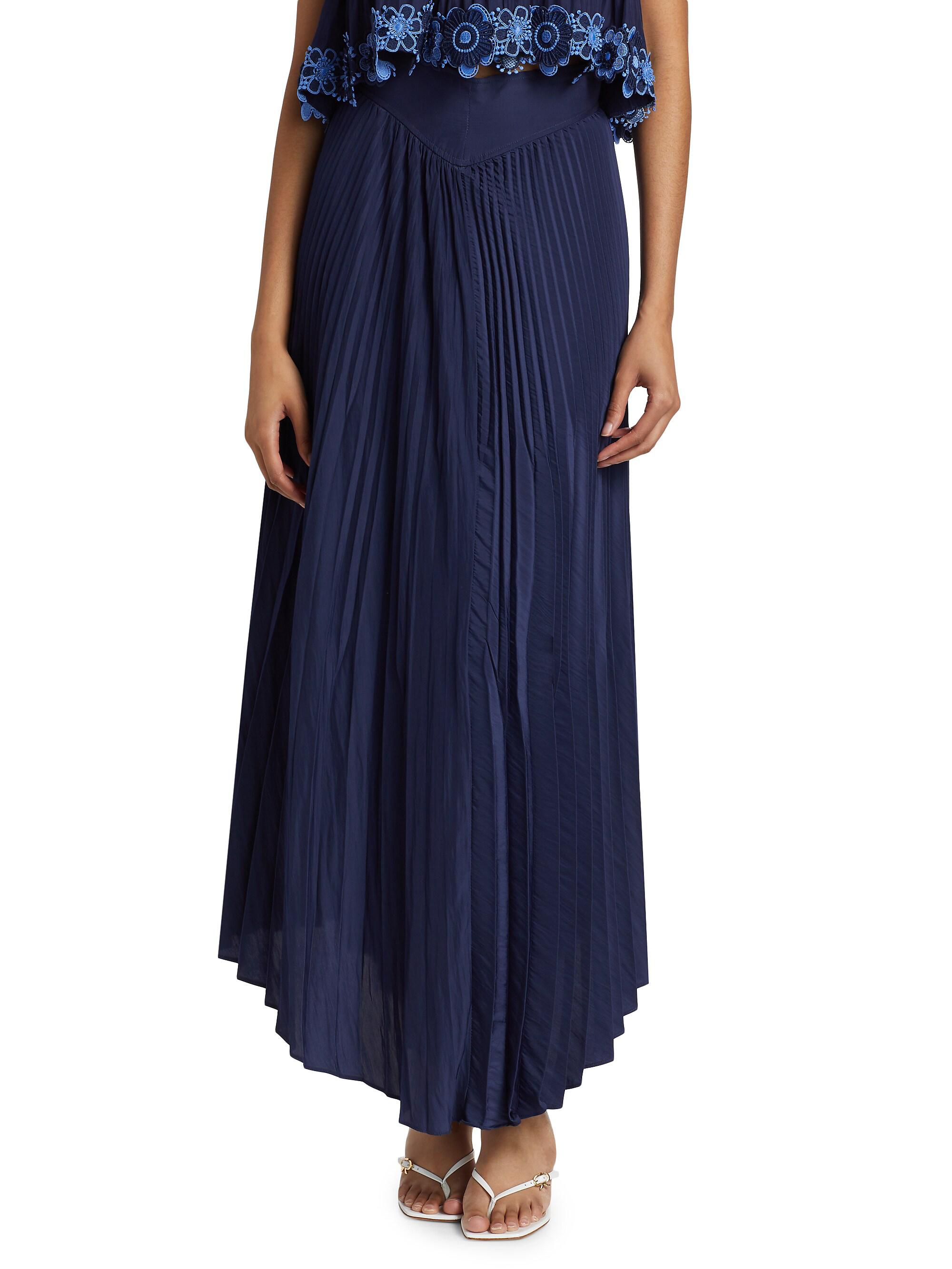 Click here for Ramy Brook Womens Winifred Pleated Maxi Skirt - Sp... prices