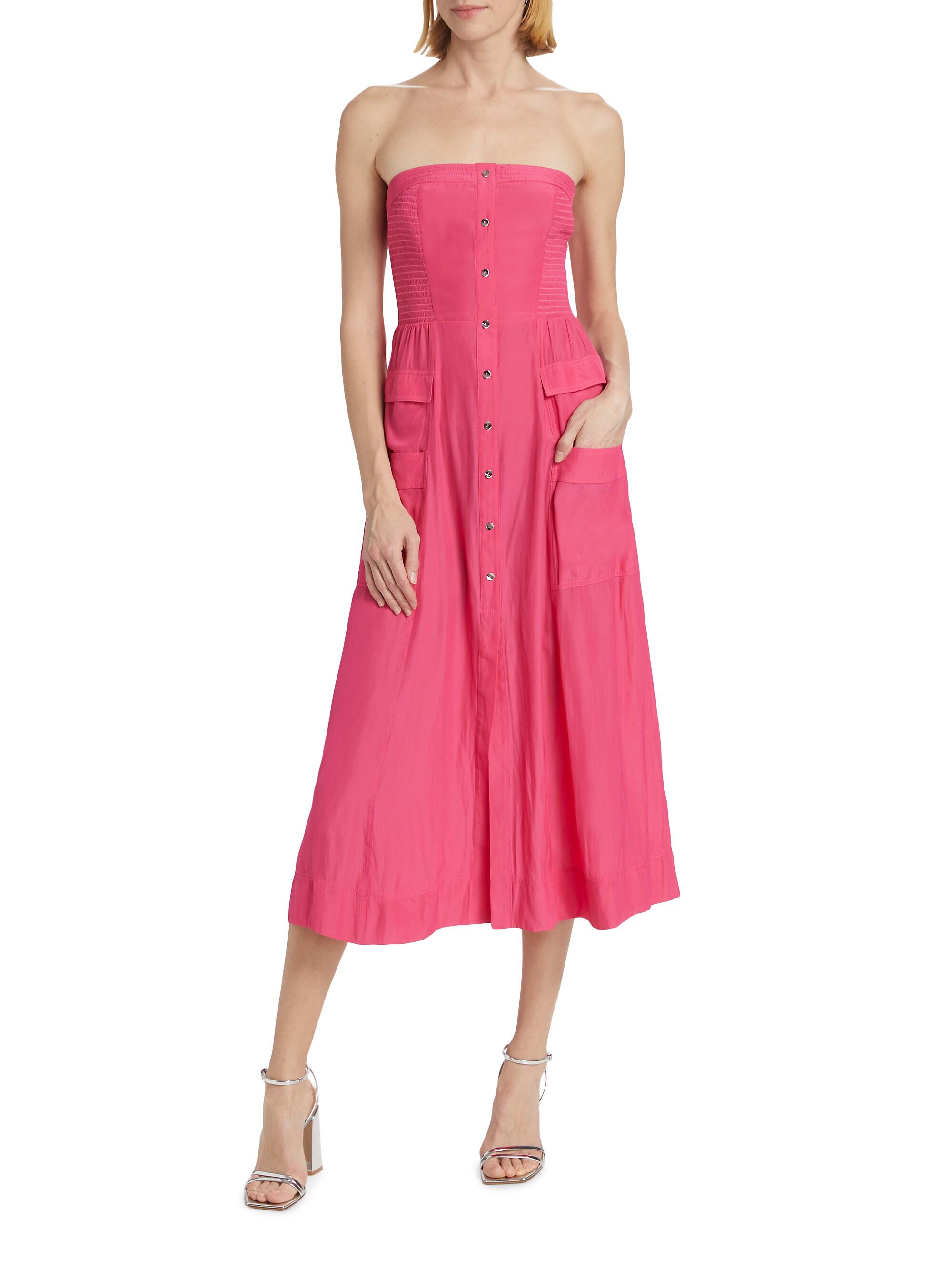 Click here for Ramy Brook Womens Blair Strapless Midi-Dress - Pin... prices