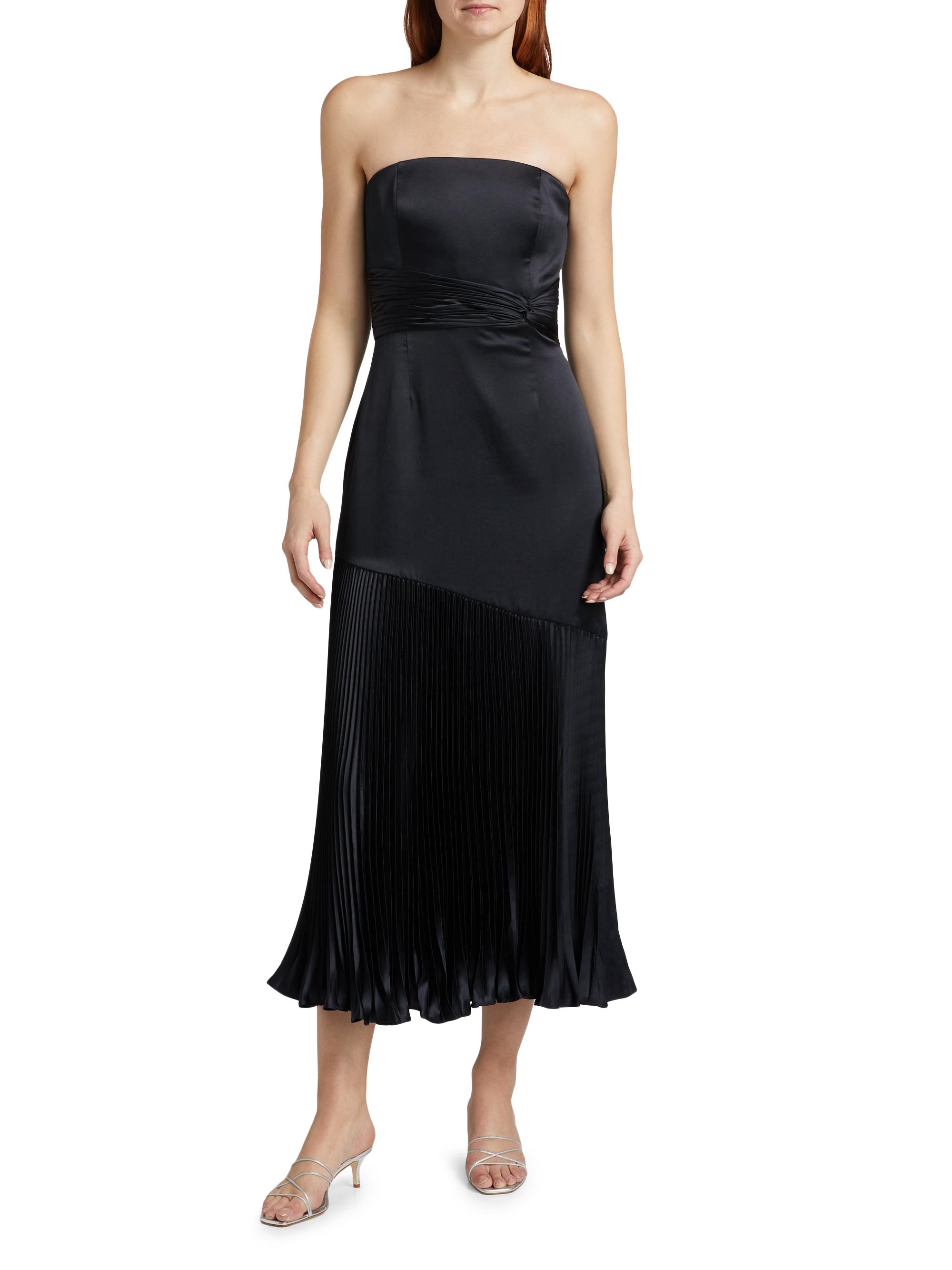 Click here for Amur Womens Milly Strapless Pleated Maxi Dress - N... prices