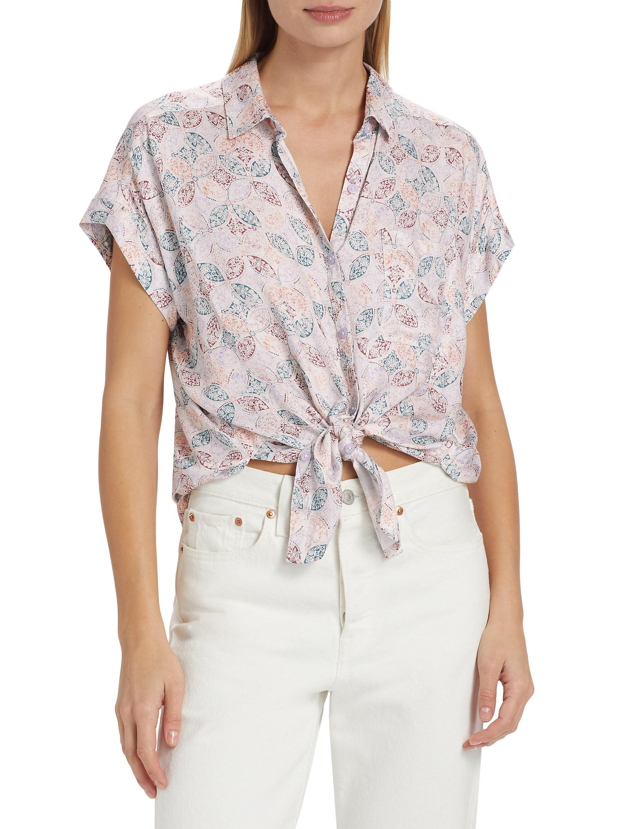 Click here for Splendid Womens Kathryn Floral Short-Sleeve Shirt... prices