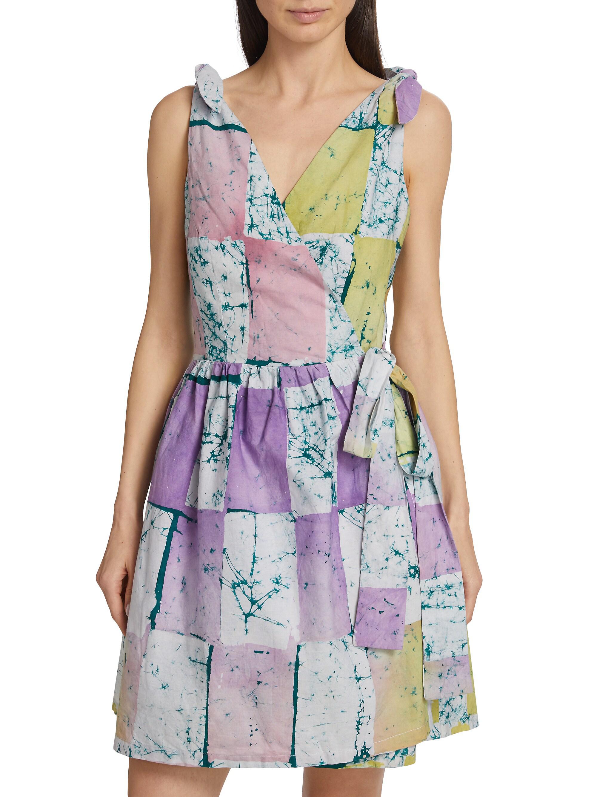 Click here for Busayo Womens Abeni Colorblocked Wrap Minidress -... prices