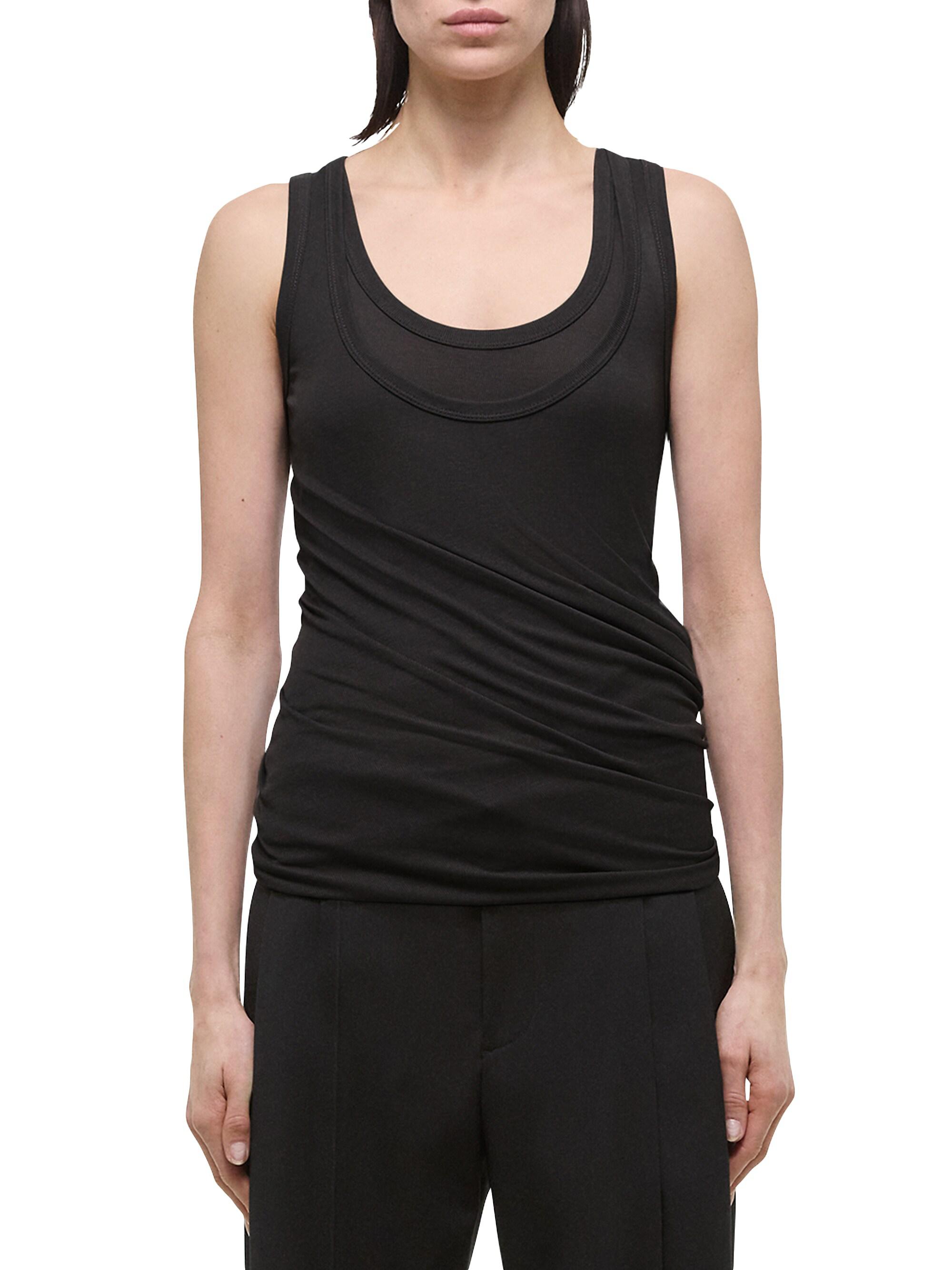 Click here for Helmut Lang Womens Gloss Convertible Tank Top - Bl... prices