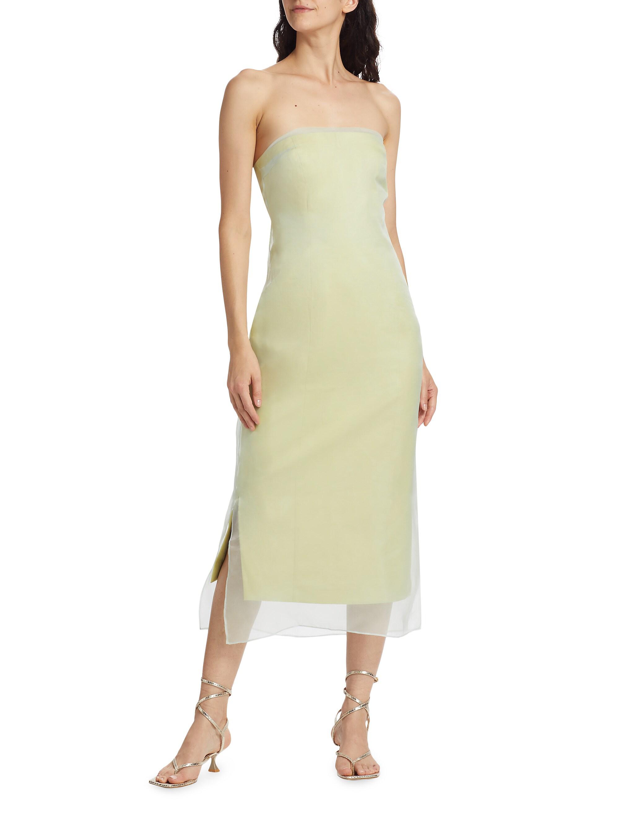 Click here for Gauge81 Womens Punta Overlay Strapless Midi-Dress... prices