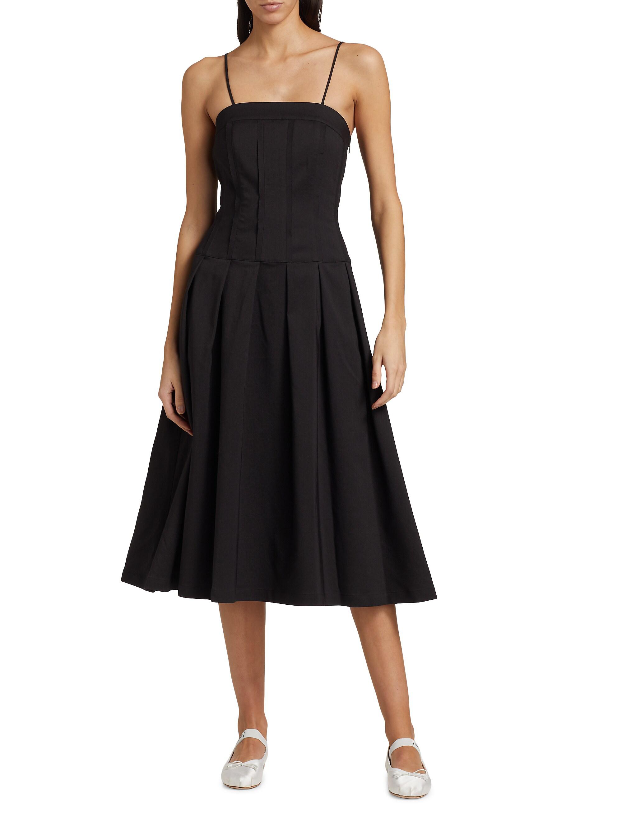 Click here for Barneys New York Womens Linen-Blend Corset Midi-Dr... prices