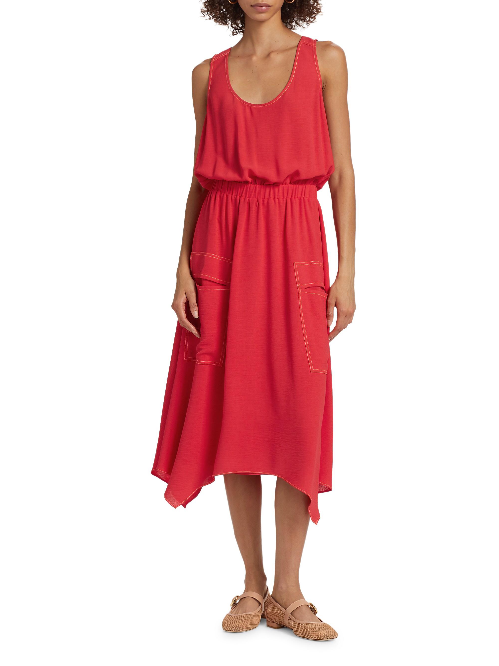 Click here for Ramy Brook Womens Hallie Sleeveless Midi-Dress - F... prices