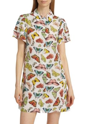 Alice + Olivia Jem Butterfly Mini Shirtdress on SALE | Saks OFF 5TH