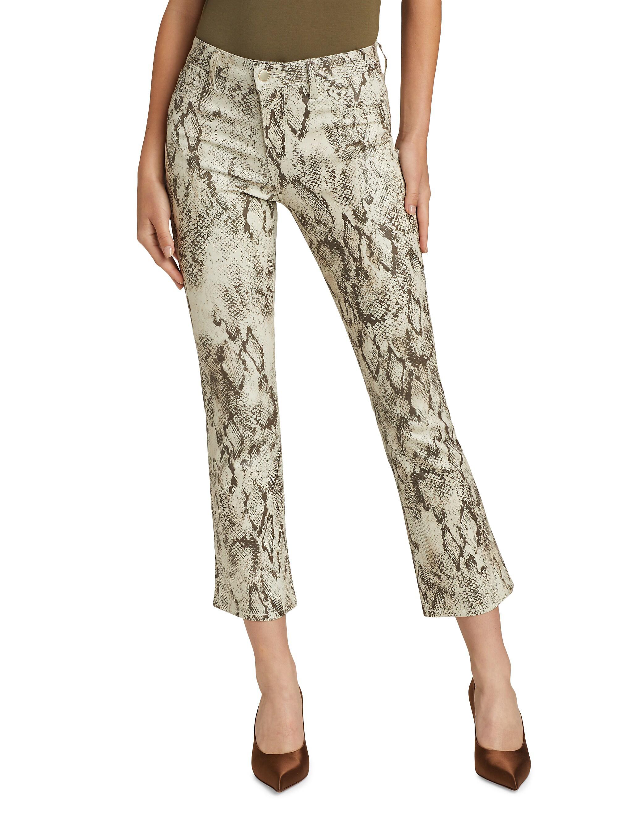 Click here for Lagence Womens Tati Snake-Print Boot-Cut Crop Jean... prices