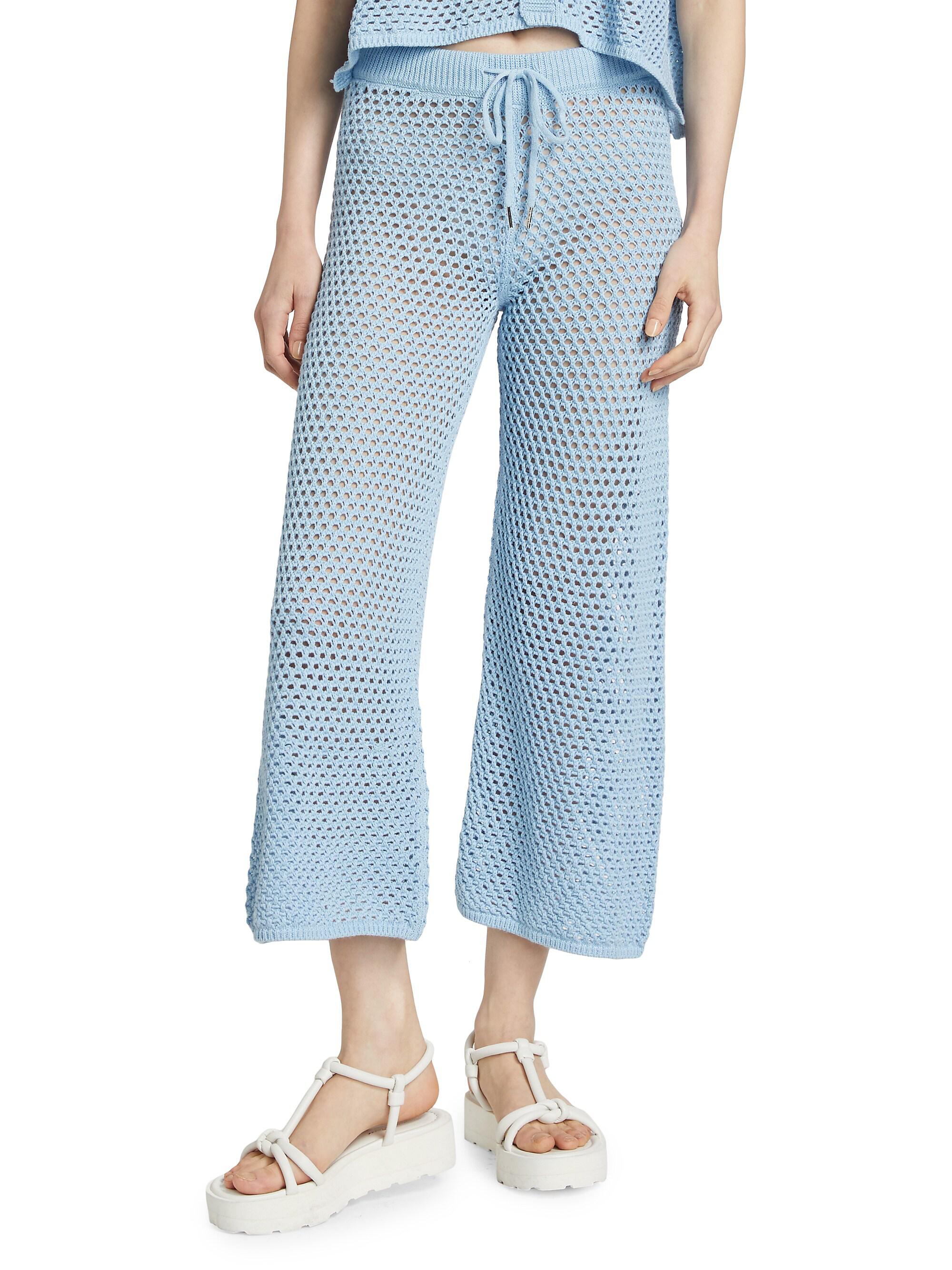 Click here for Stellae Dux Womens Crocheted Wide-Leg Pants - Chic... prices