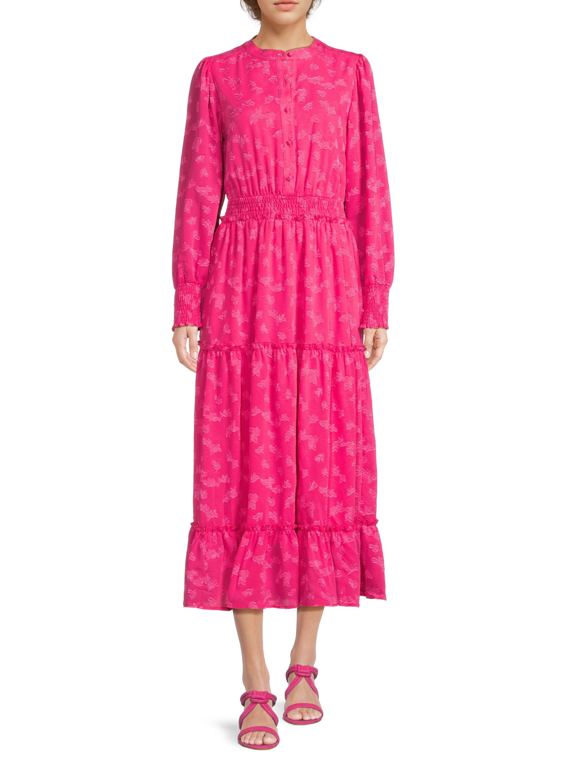 Click here for T Tahari Womens Jacquard Smocked Midi-Dress - Tuli... prices