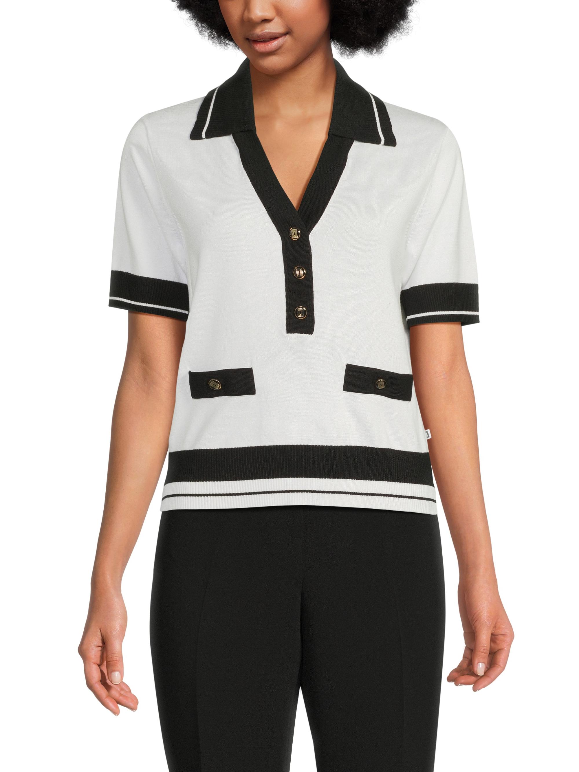 Click here for Karl Lagerfeld Paris Womens Johnny Collar Sweater... prices