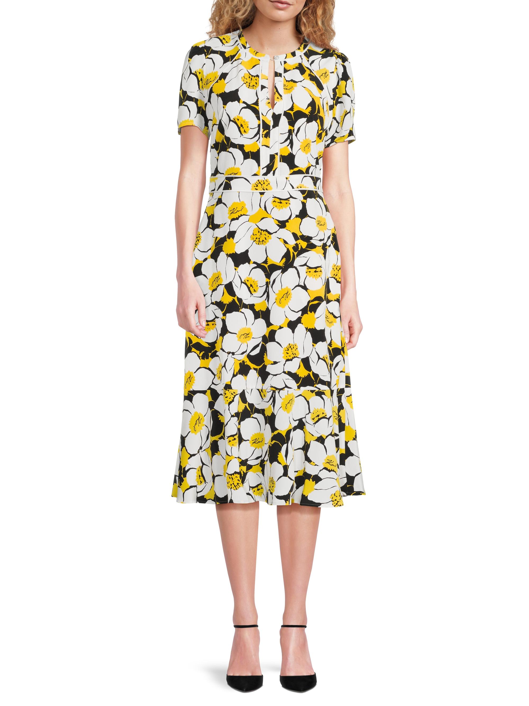 Click here for Karl Lagerfeld Paris Womens Printed Keyhole Neckli... prices