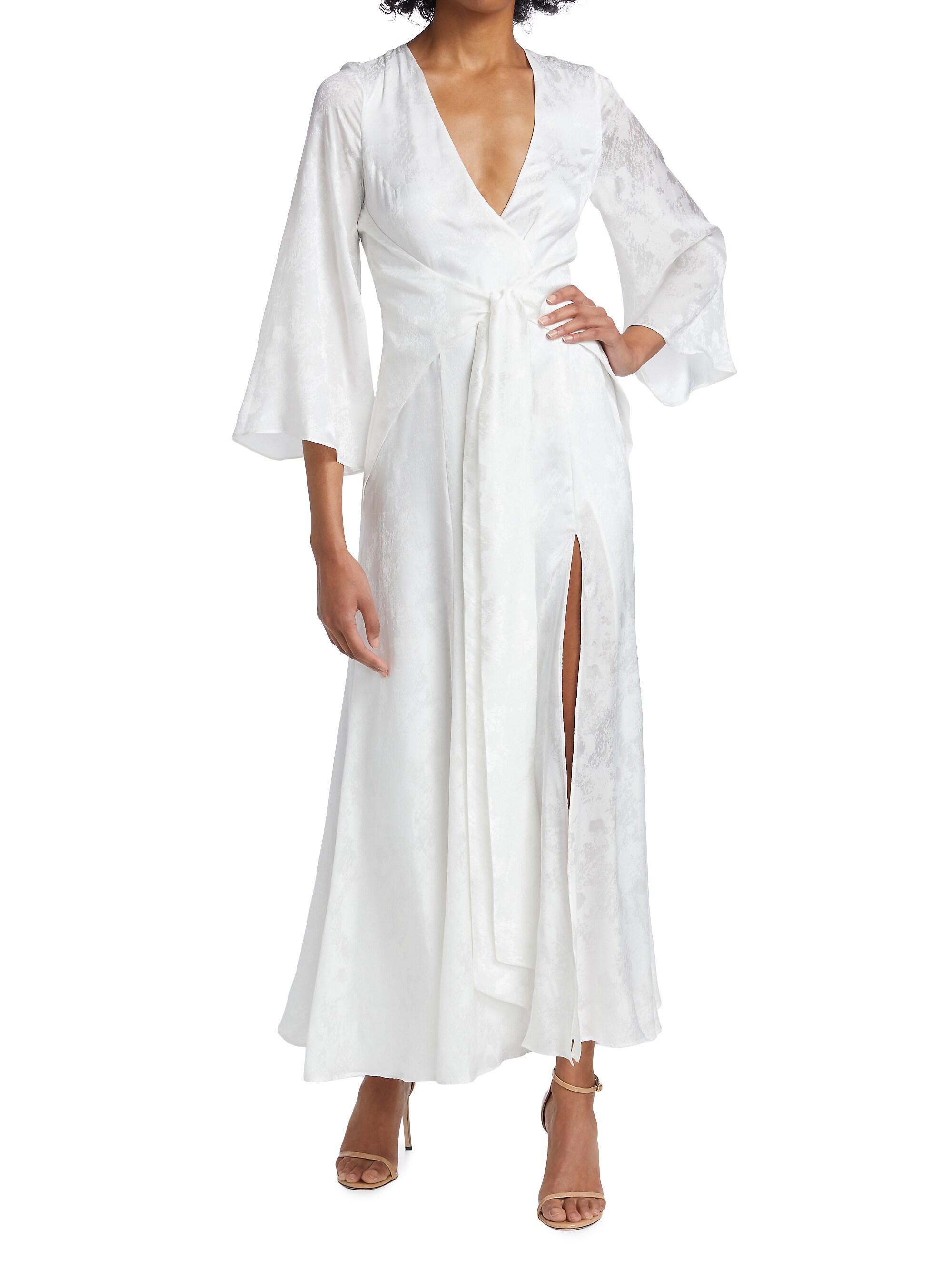 Click here for Galvan London Womens Havana Wrap Dress - White - S... prices