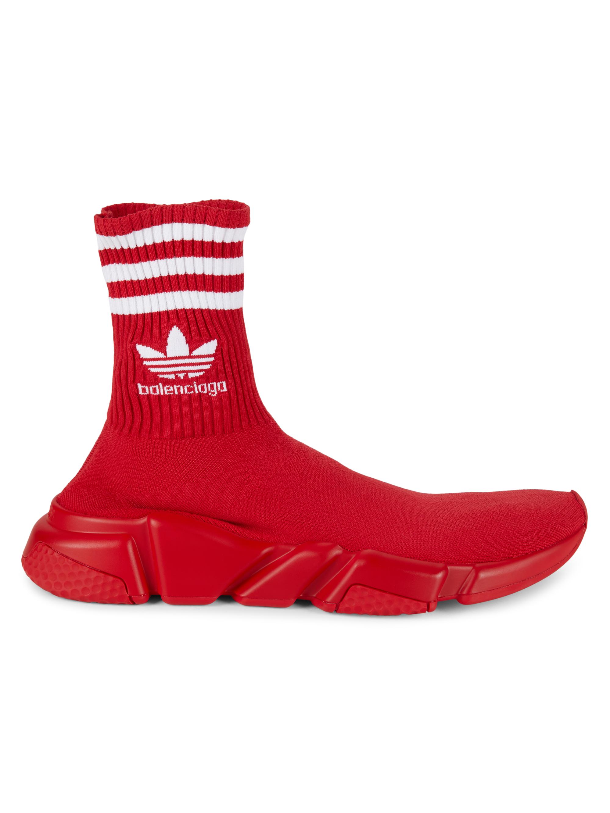 Click here for Balenciaga Mens Speed Logo High-Top Sneakers - Red... prices