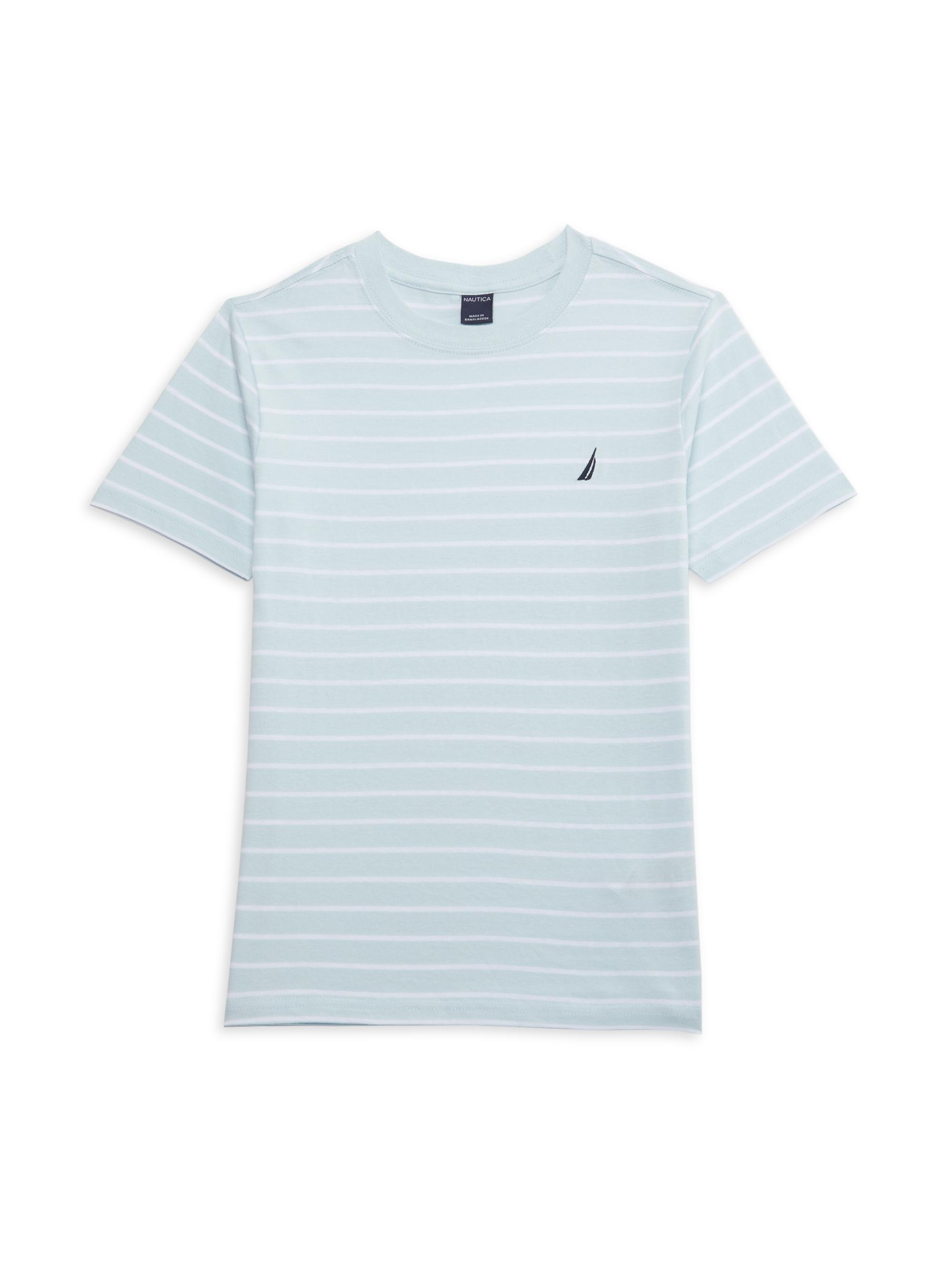 Click here for Nautica Boys Striped Cotton T-Shirt - Ice Blue - S... prices