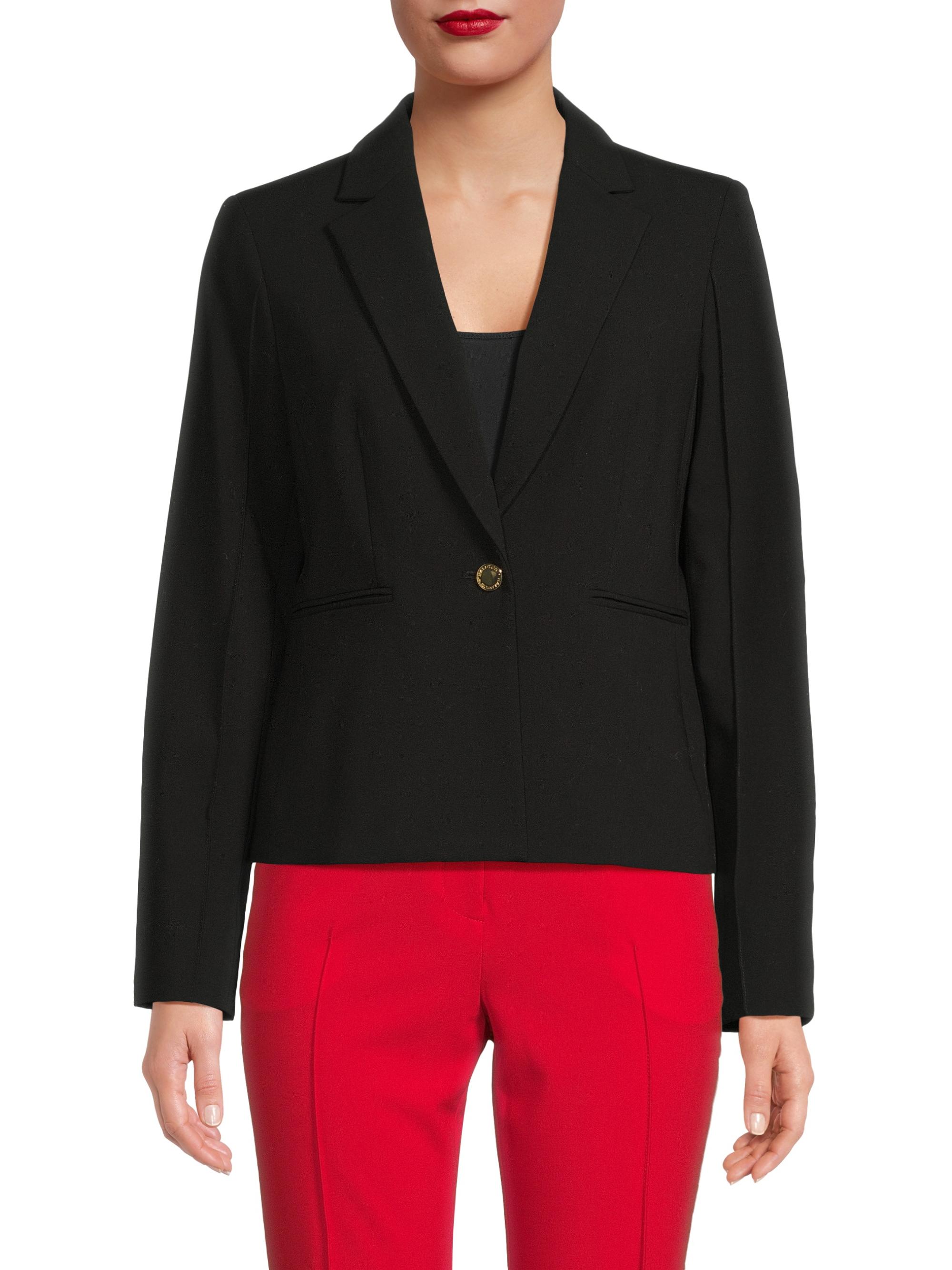 Click here for Halston Womens Logo-Hardware Single-Button Blazer... prices