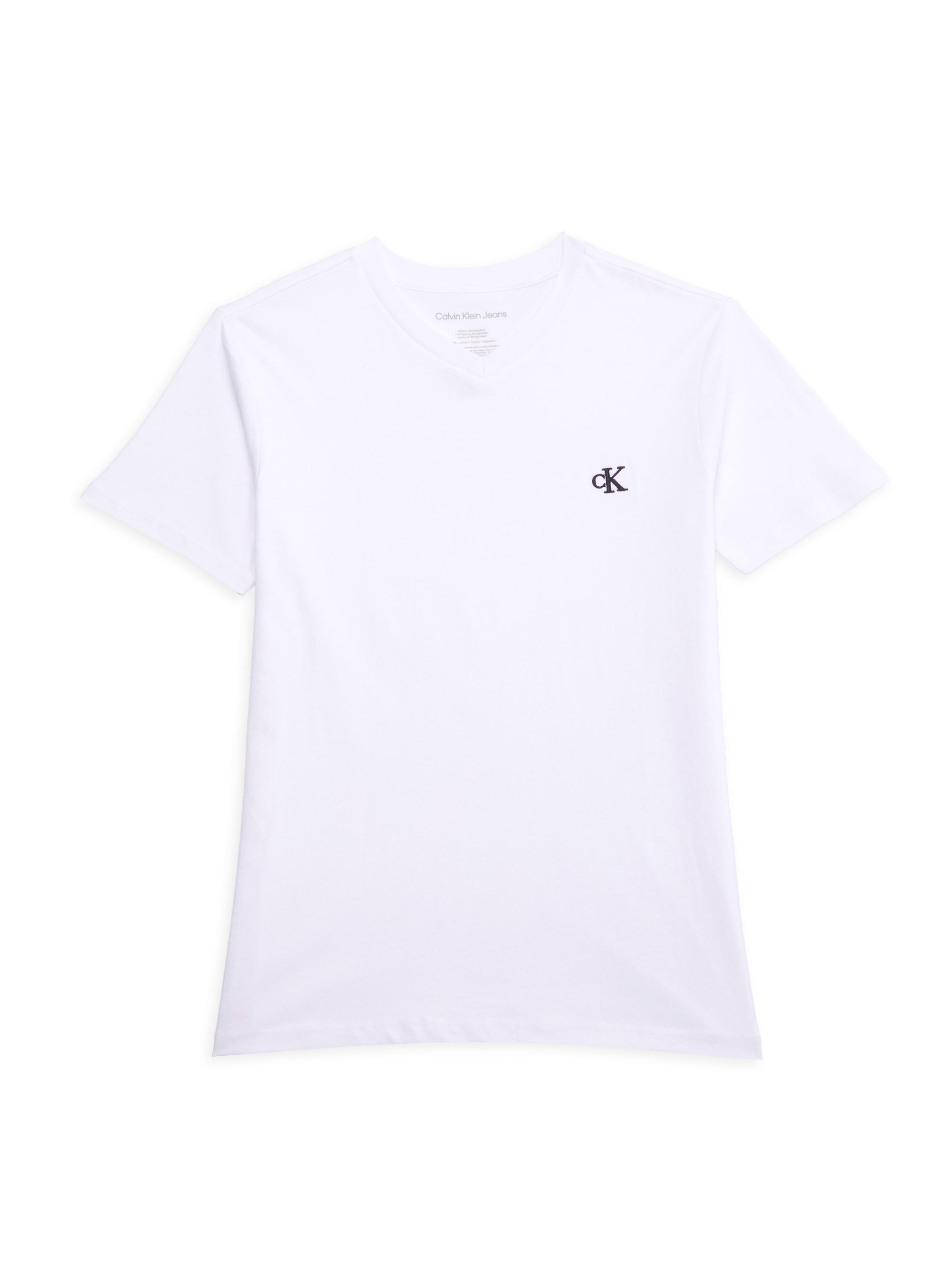 Click here for Calvin Klein Boys Cotton T-Shirt - White - Size 8 prices