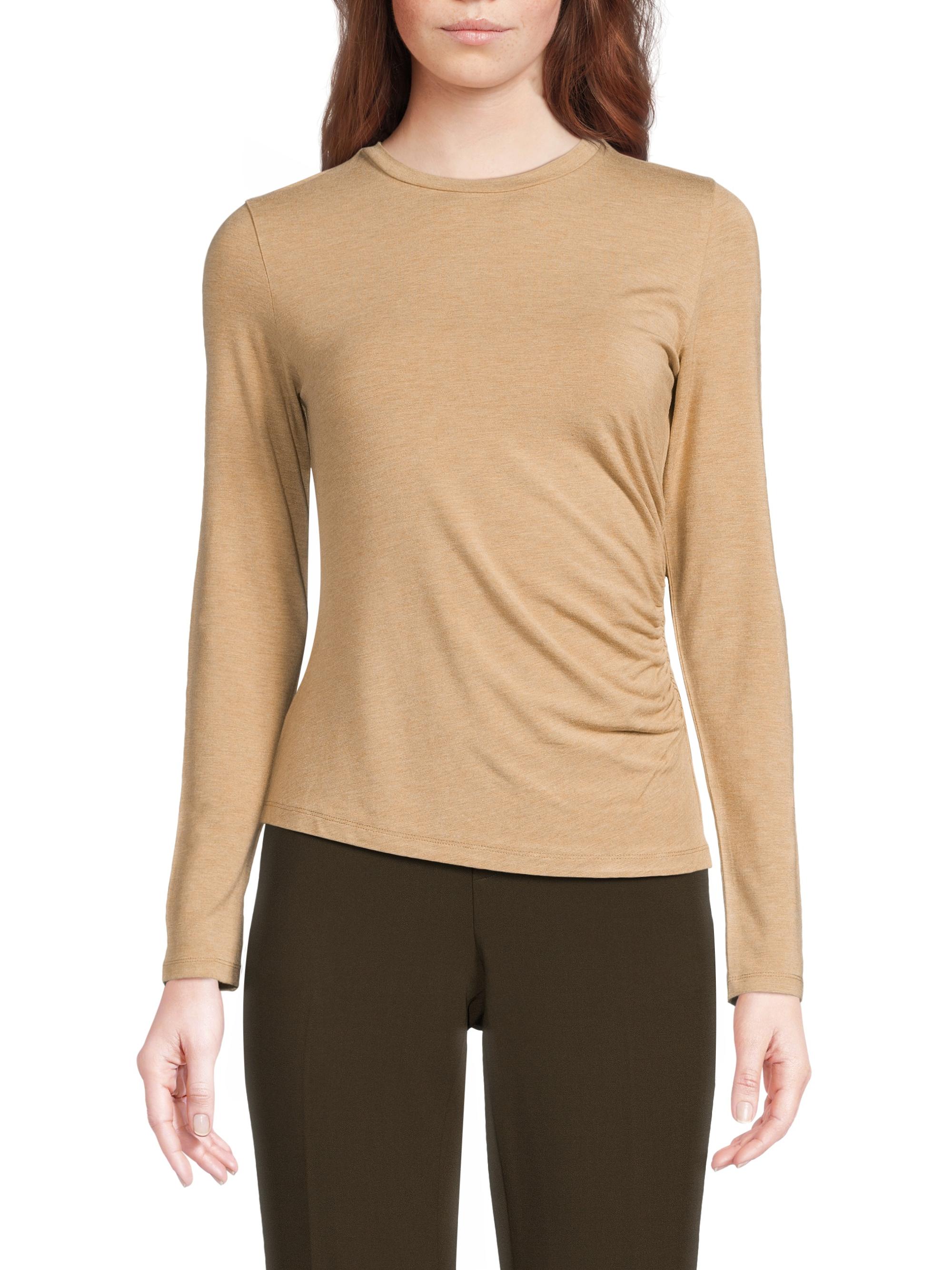 Click here for Vince Womens Ruched Waist Top - Heather Cashew - S... prices